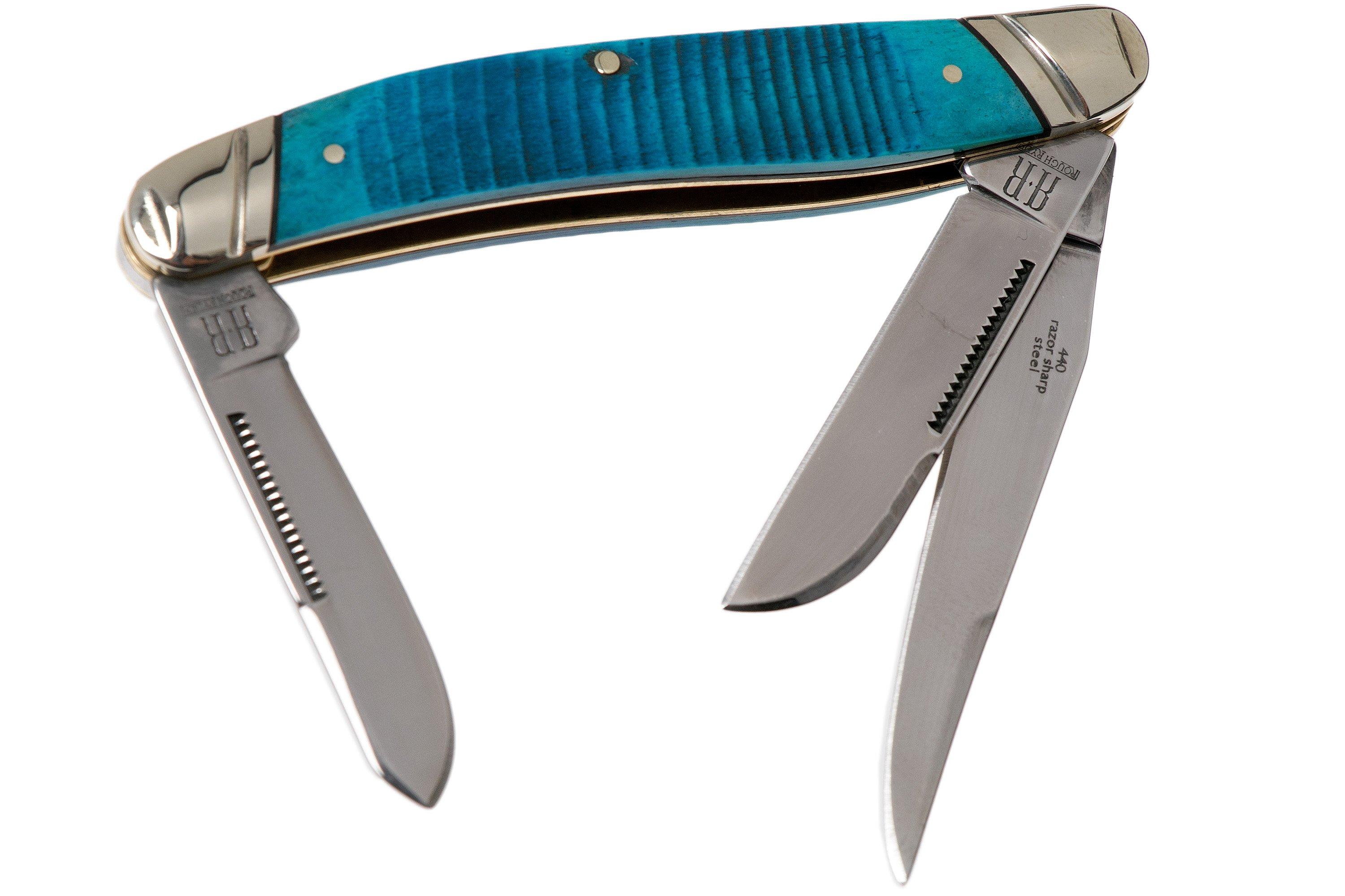 Rough Ryder Black & Blue Stockman RR2119 pocket knife | Advantageously ...