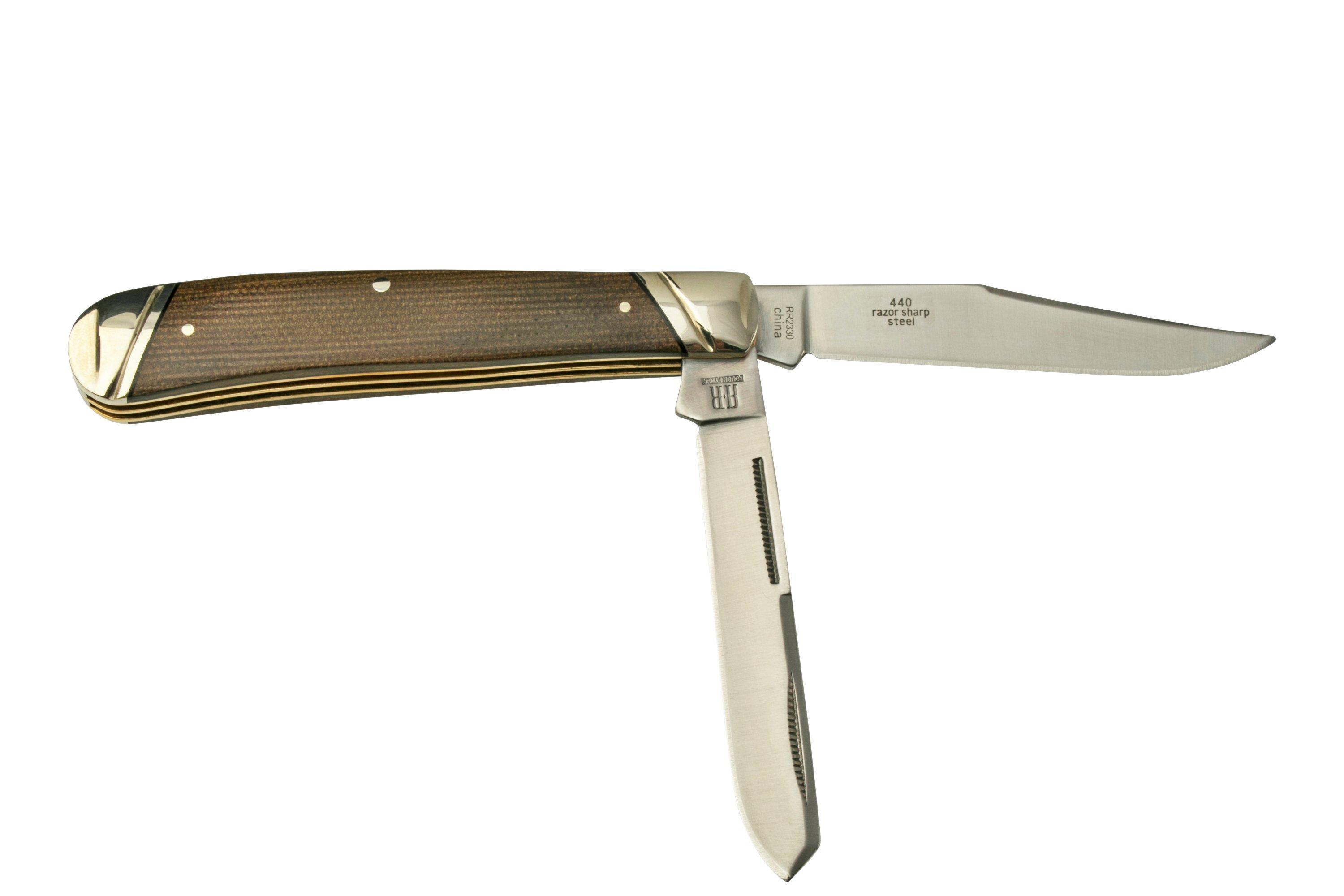 Rough Ryder Brown Burlap Trapper RR2330, pocket knife | Advantageously ...