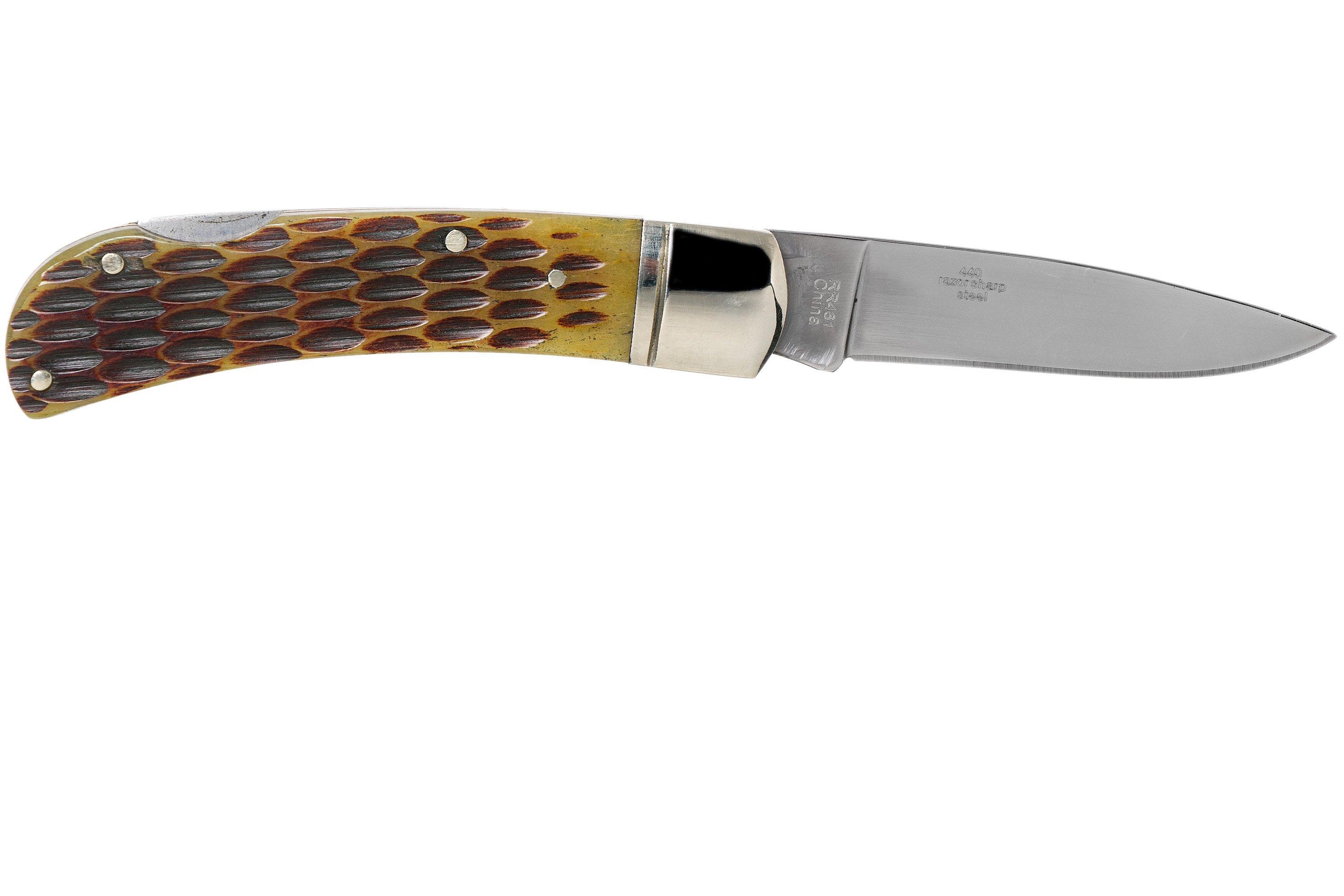 Rough Ryder Lockback Amber Bone RR461 pocket knife | Advantageously ...