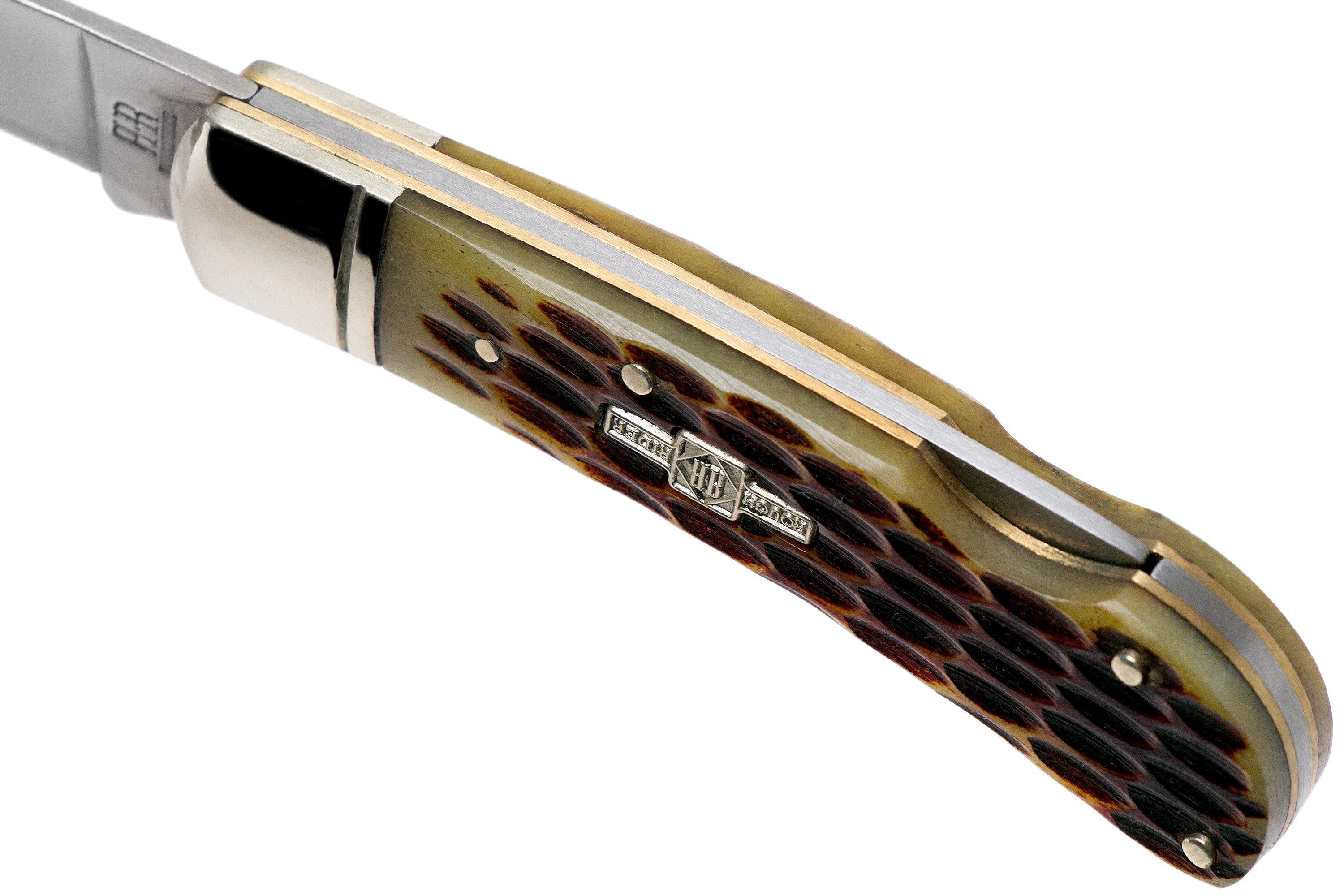 Rough Ryder Lockback Amber Bone RR461 pocket knife | Advantageously ...