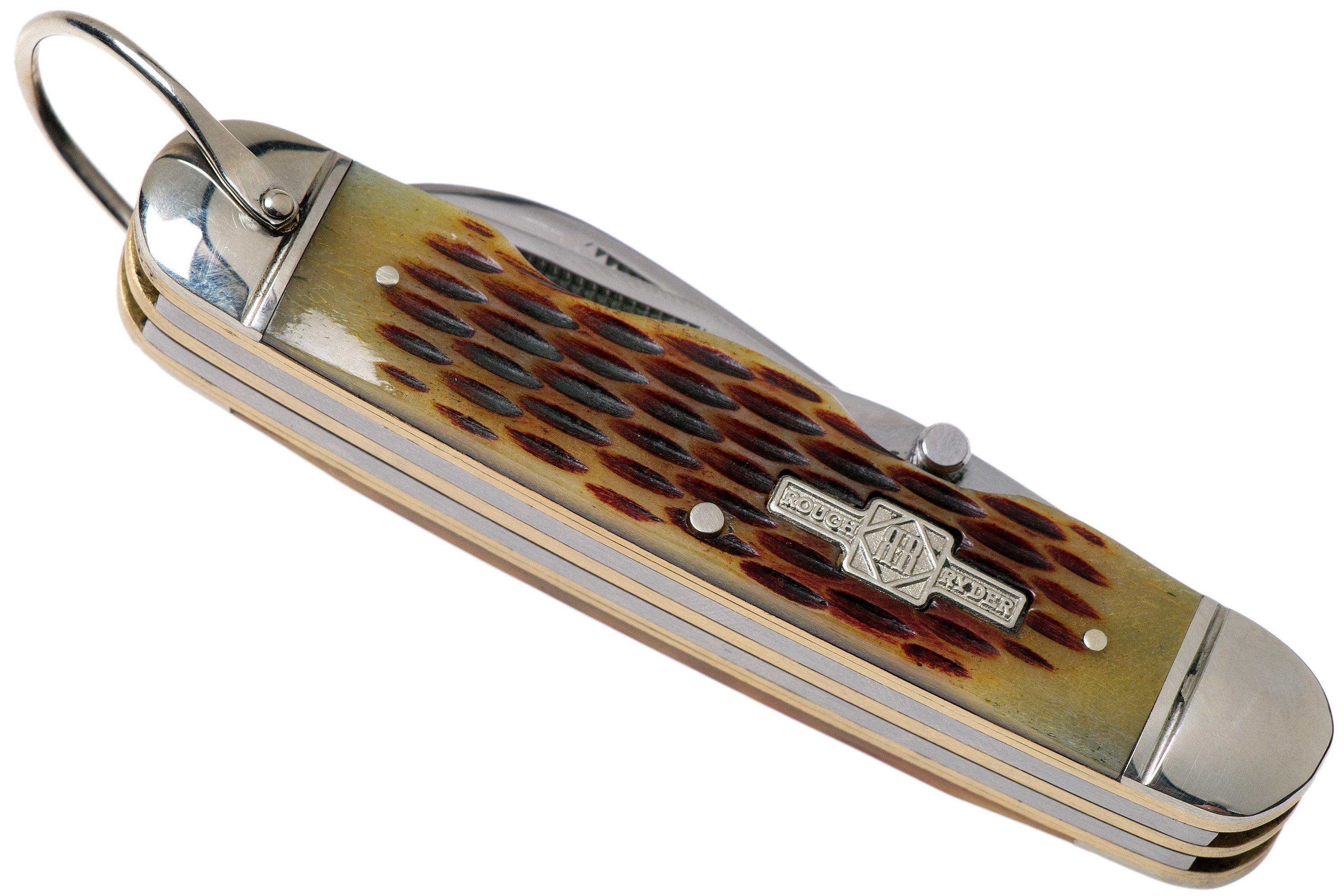 Rough Ryder Camp Knife Amber Bone RR533 slipjoint pocket knife ...