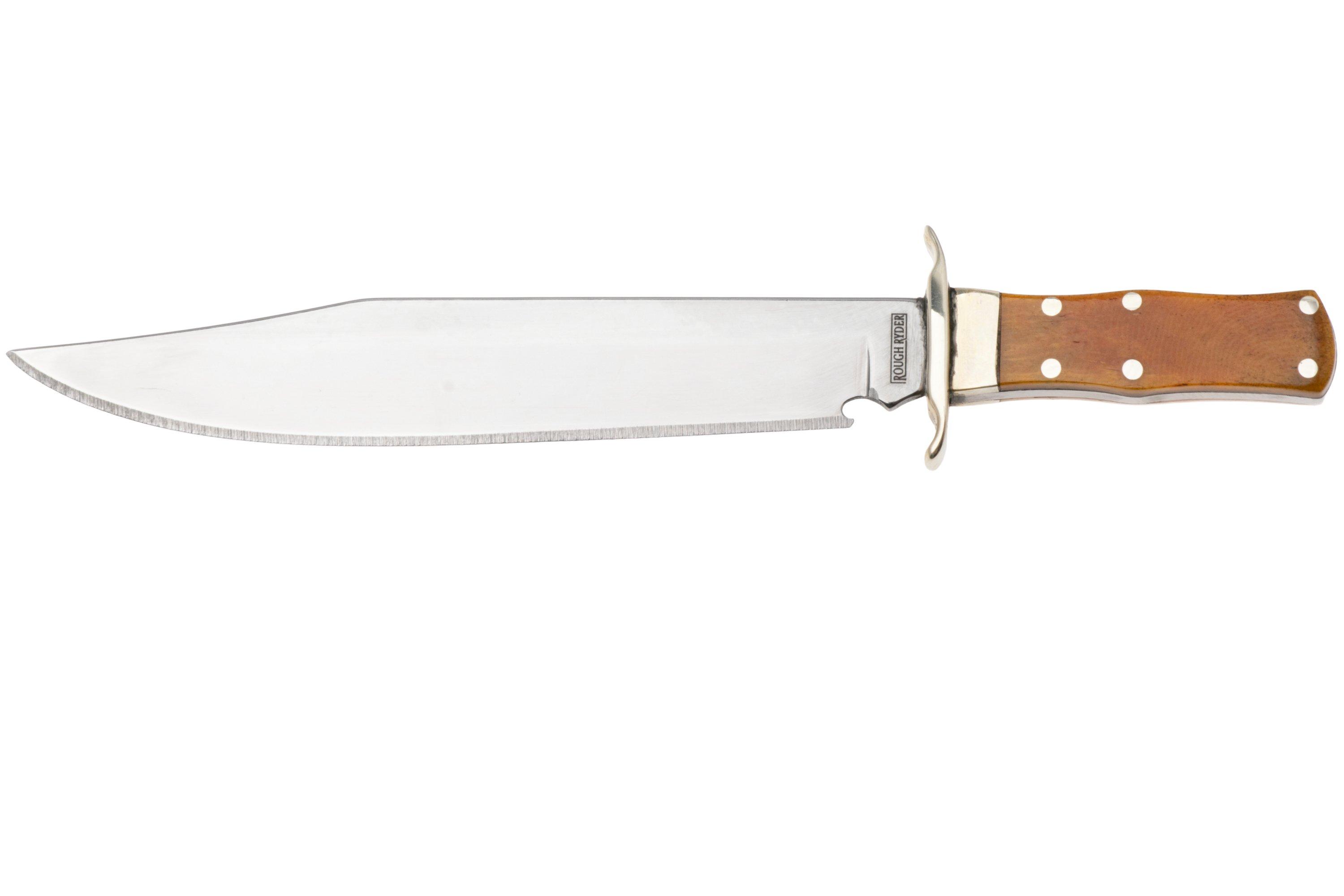 Rough Ryder Mini Spanish Notch Bowie RR1903 Polished 440, Bone, fixed ...