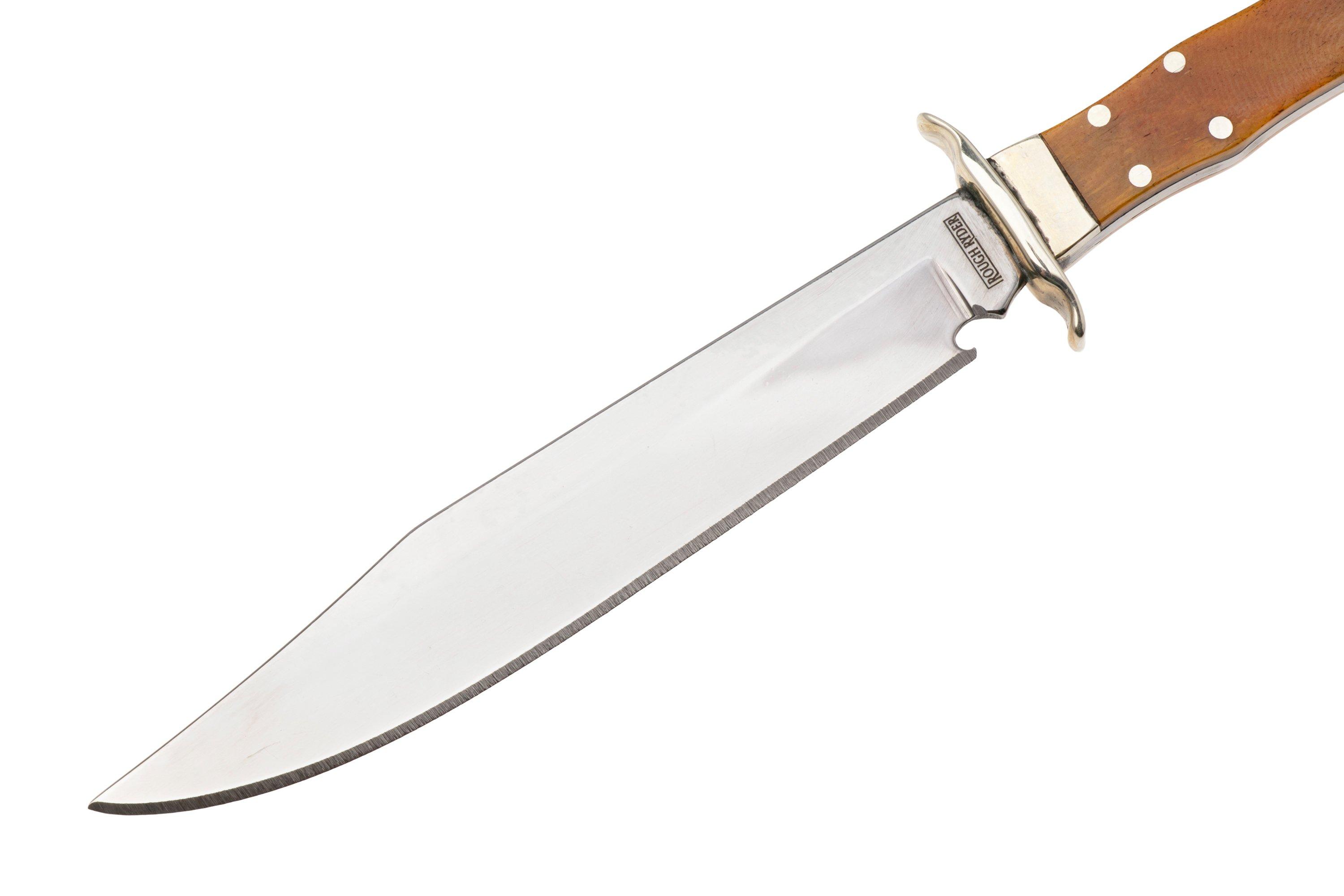 Rough Ryder Mini Spanish Notch Bowie RR1903 Polished 440, Bone, fixed ...