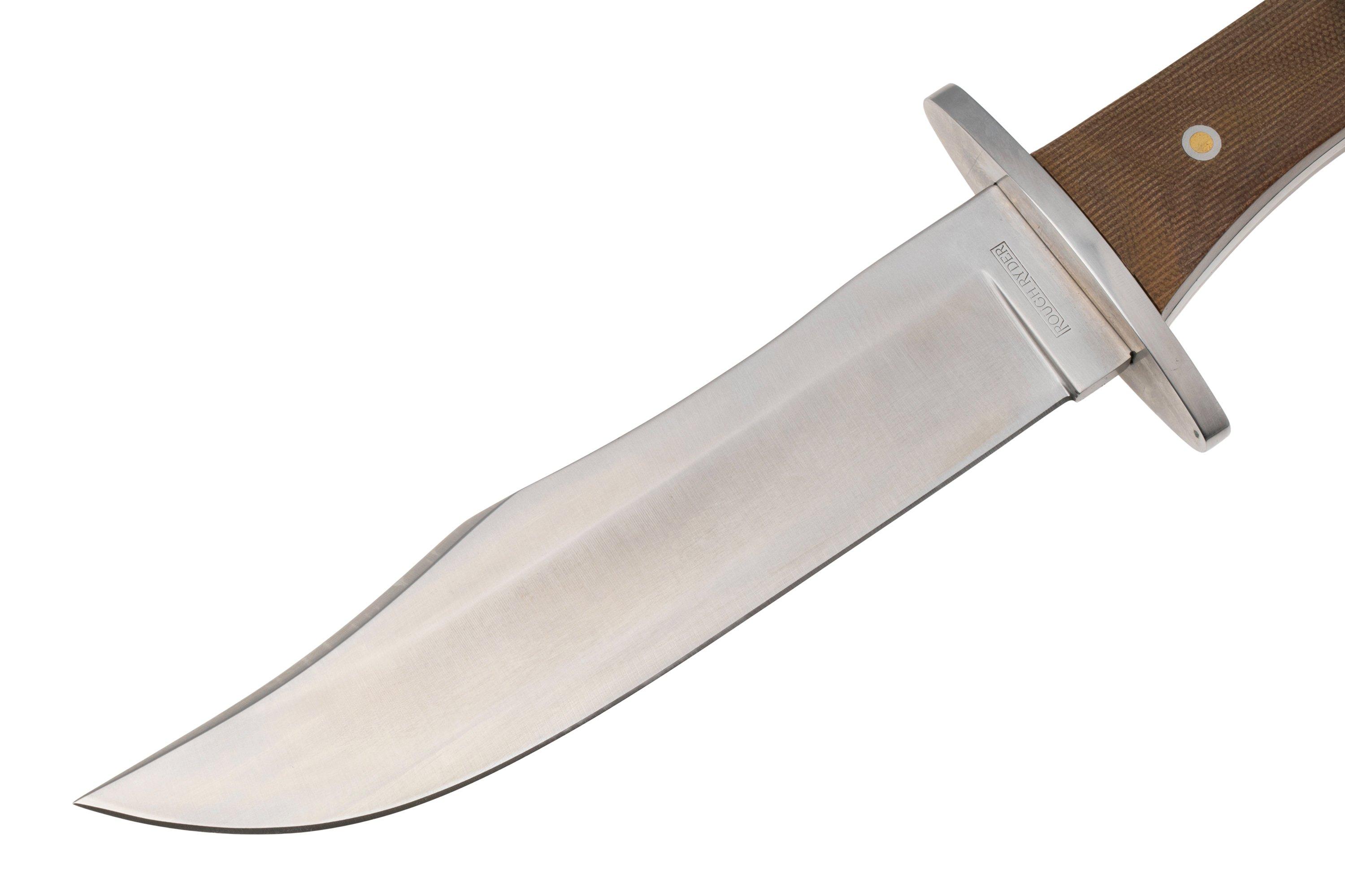Rough Ryder Tater Skin Bowie RR2342 Satin 440, Brown Burlap Micarta, fixed knife ...