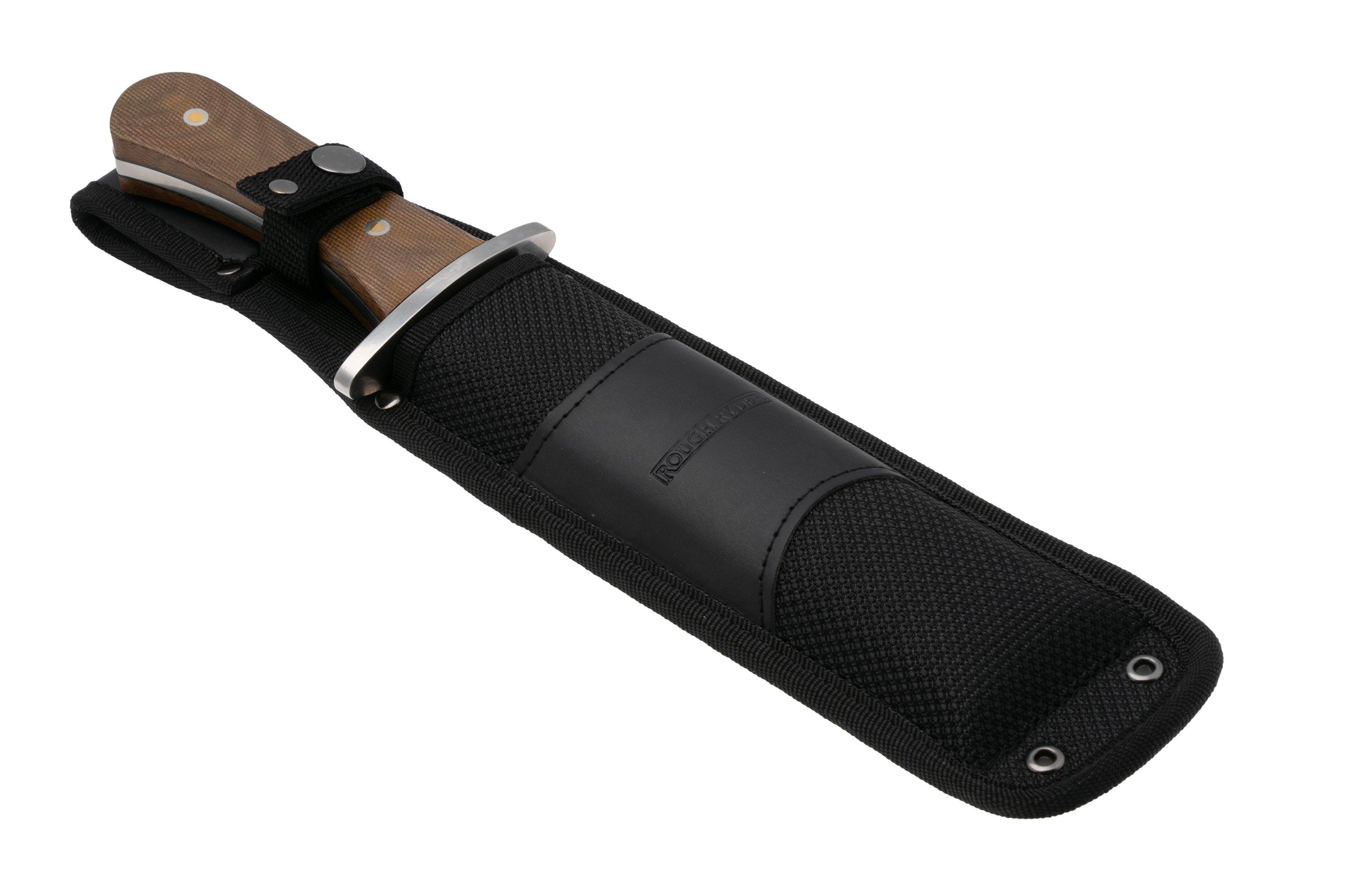 Rough Ryder Tater Skin Bowie RR2342 Satin 440, Brown Burlap Micarta ...