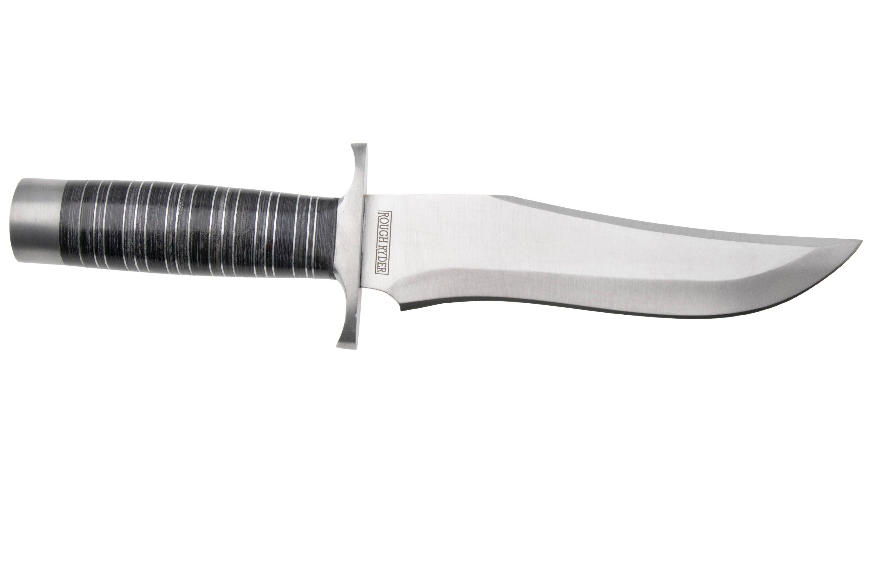 Rough Ryder Large Bowie RR2391, Satin Stainless Steel, Layered Wood ...