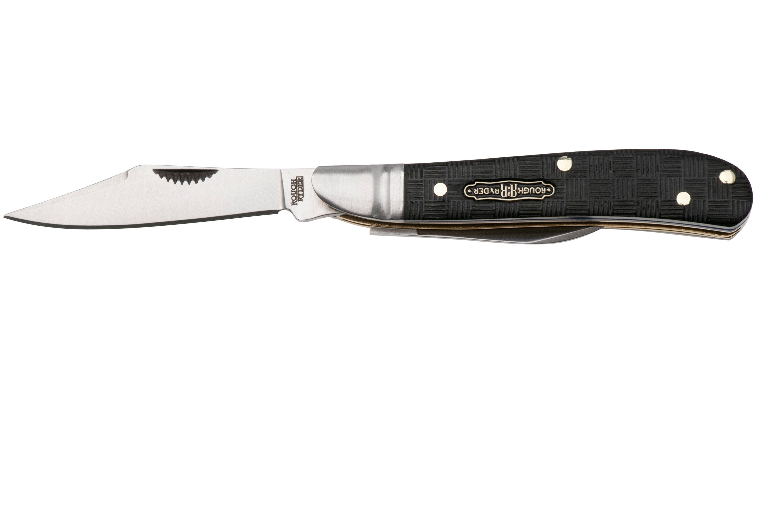 Rough Ryder Black Reserve Peanut RR2558, Satin 440A, Textured Pakkawood ...