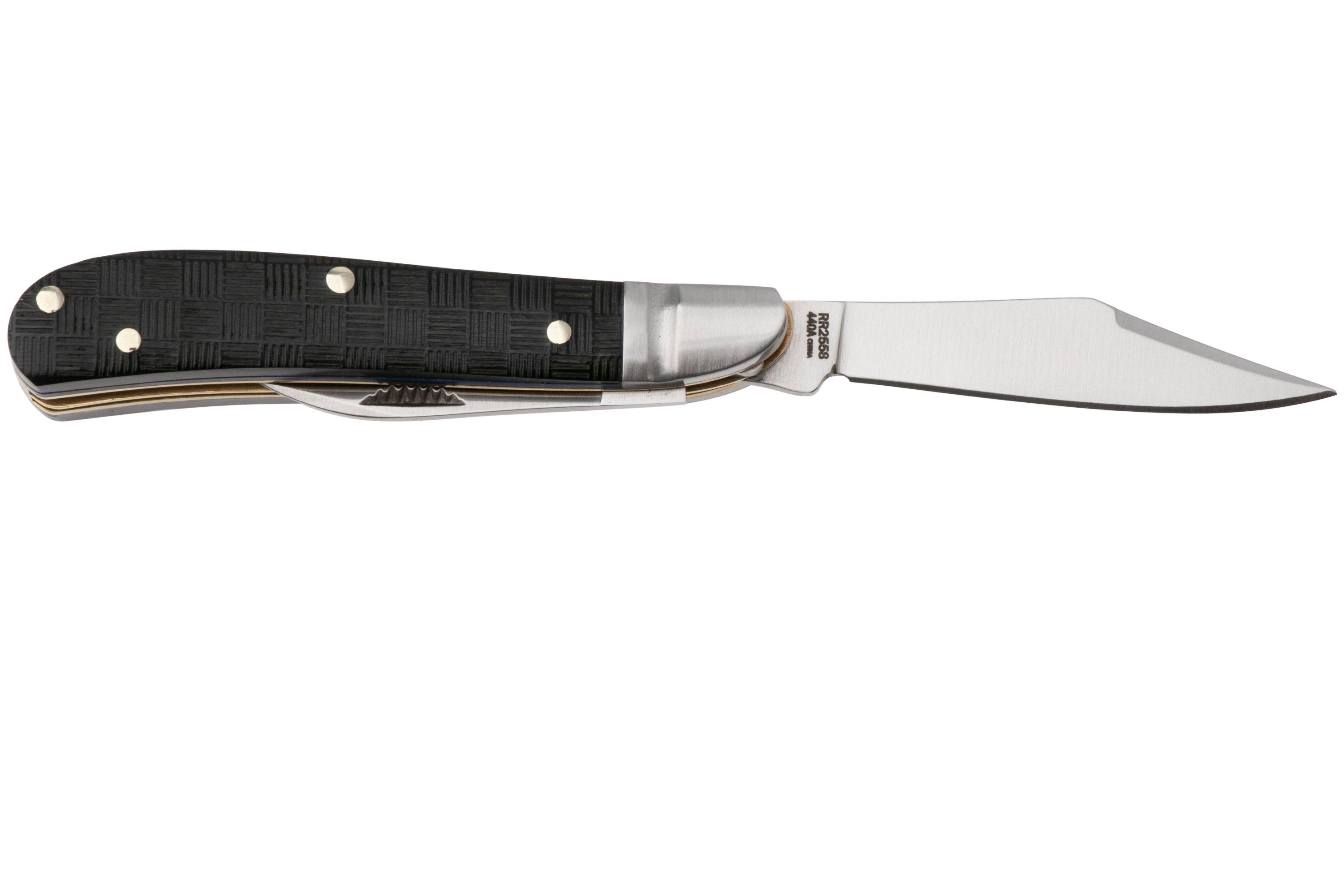 Rough Ryder Black Reserve Peanut RR2558, Satin 440A, Textured Pakkawood ...