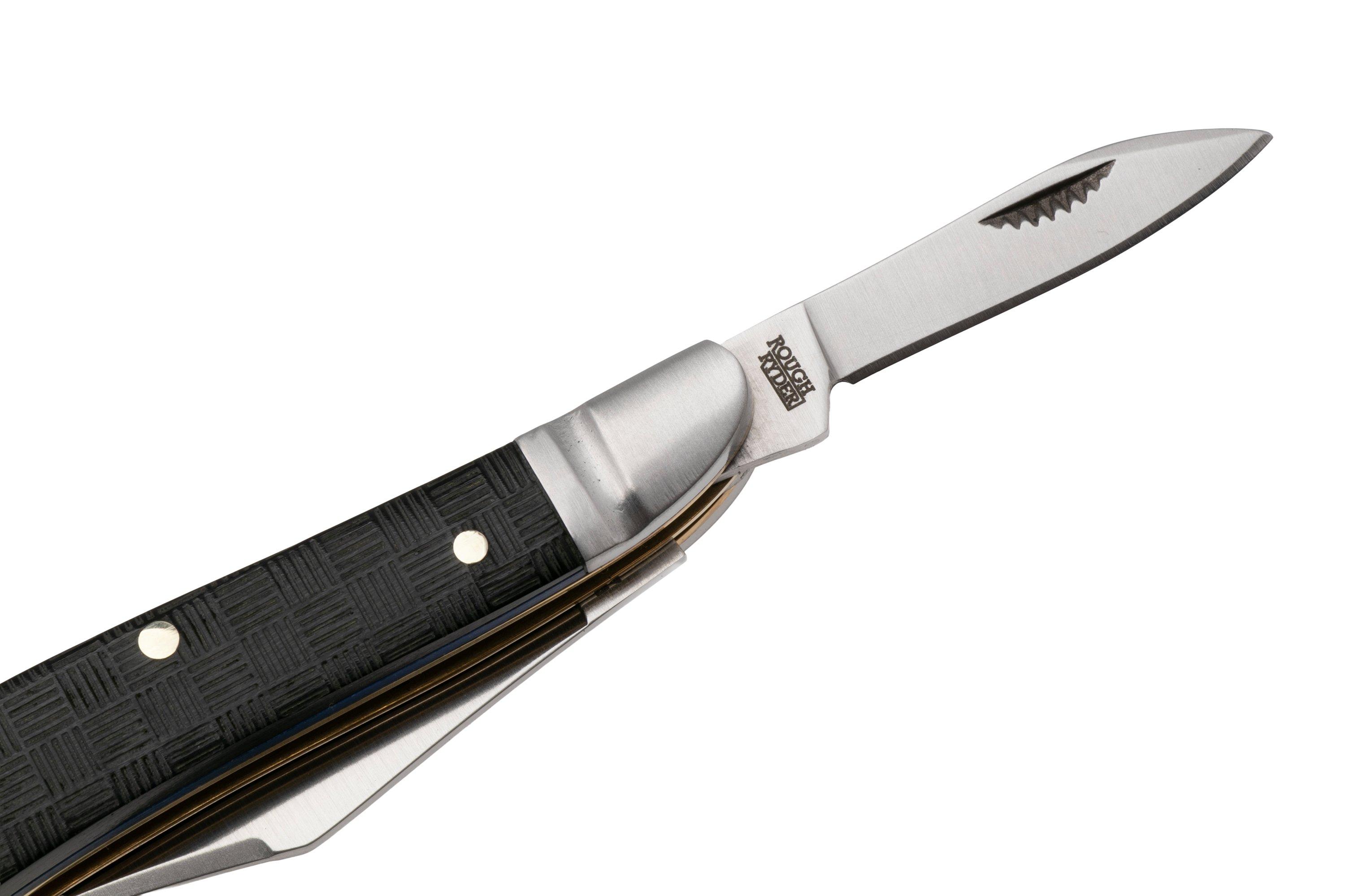 Rough Ryder Black Reserve Peanut RR2558, Satin 440A, Textured Pakkawood ...