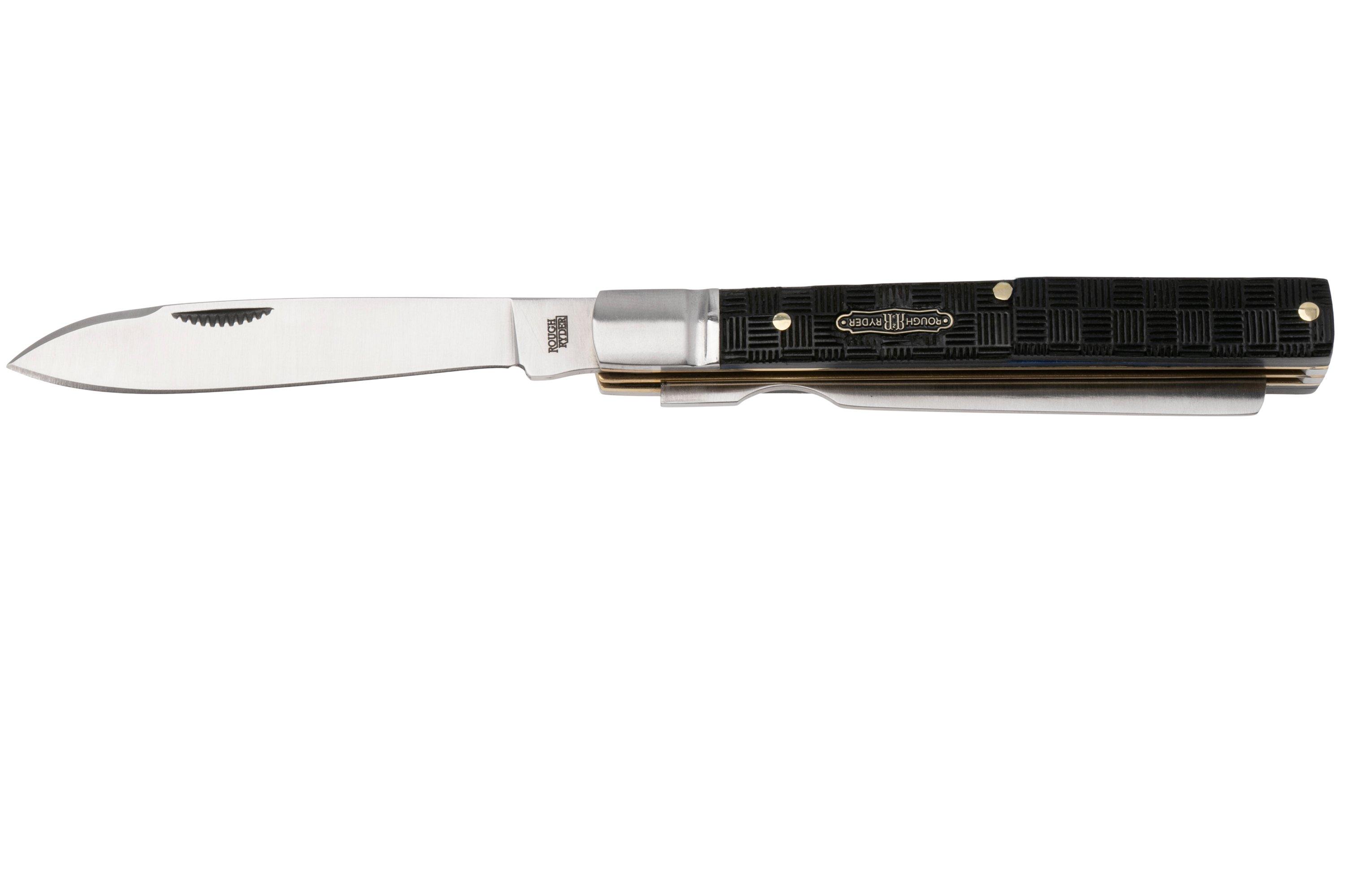 Rough Ryder Black Reserve Doctors Knife RR2562, Satin 440A, Textured ...
