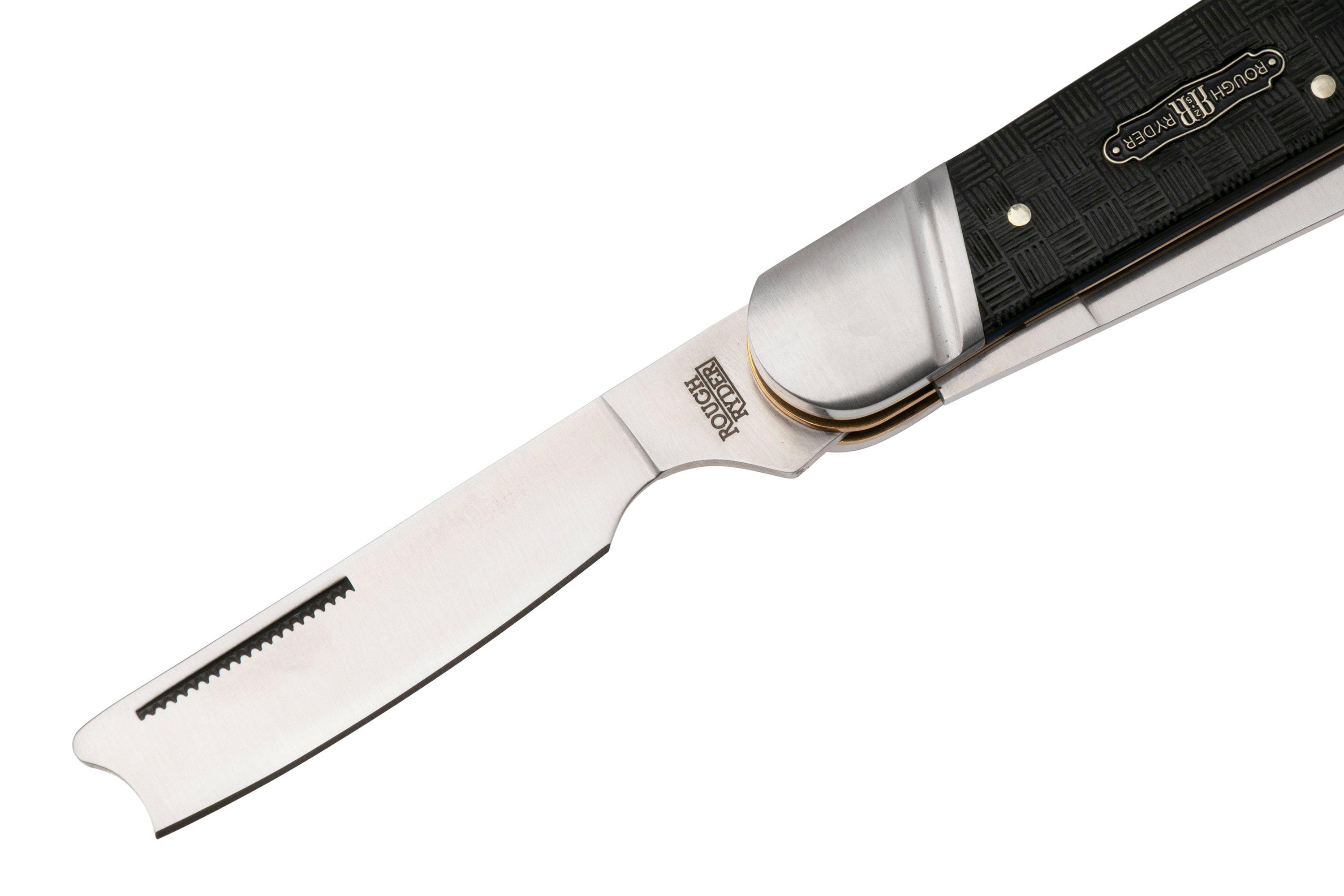 Rough Ryder Black Reserve One Arm Razor RR2568, Satin 440A, Textured ...