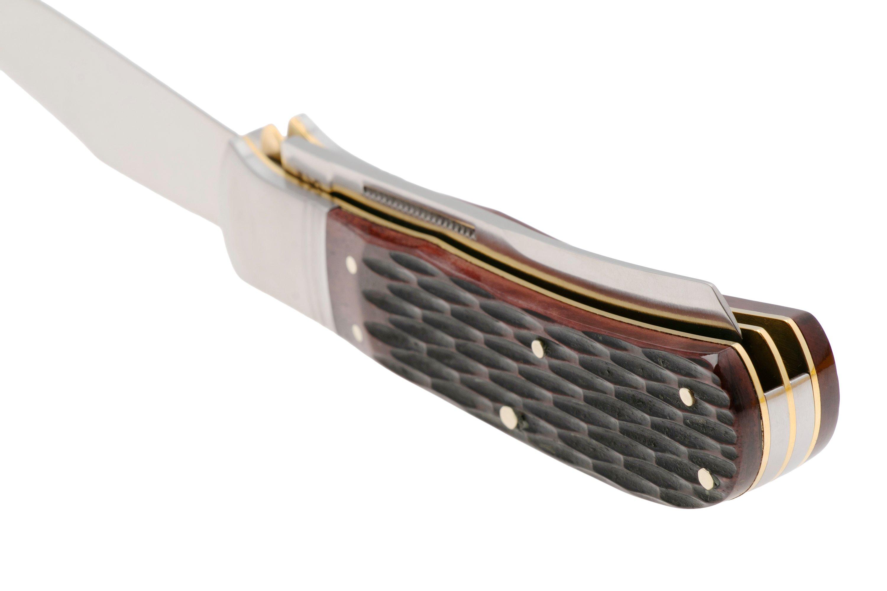 Rough Ryder Reserve Big Belly Trapper RRR042, D2, Finger Grooved Brown Bone, Slipjoint ...