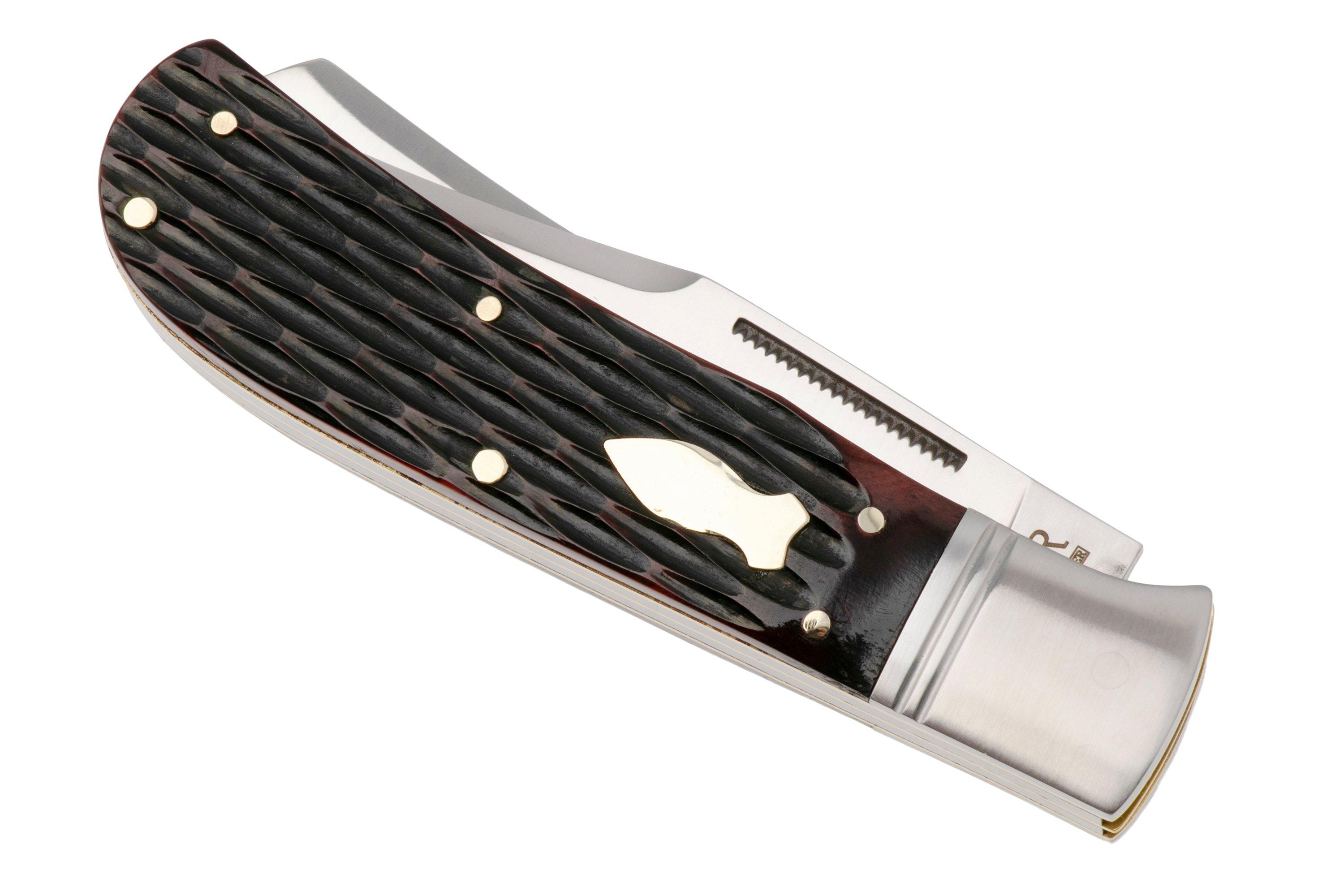 Rough Ryder Reserve Big Belly Trapper RRR042, D2, Finger Grooved Brown Bone, Slipjoint ...