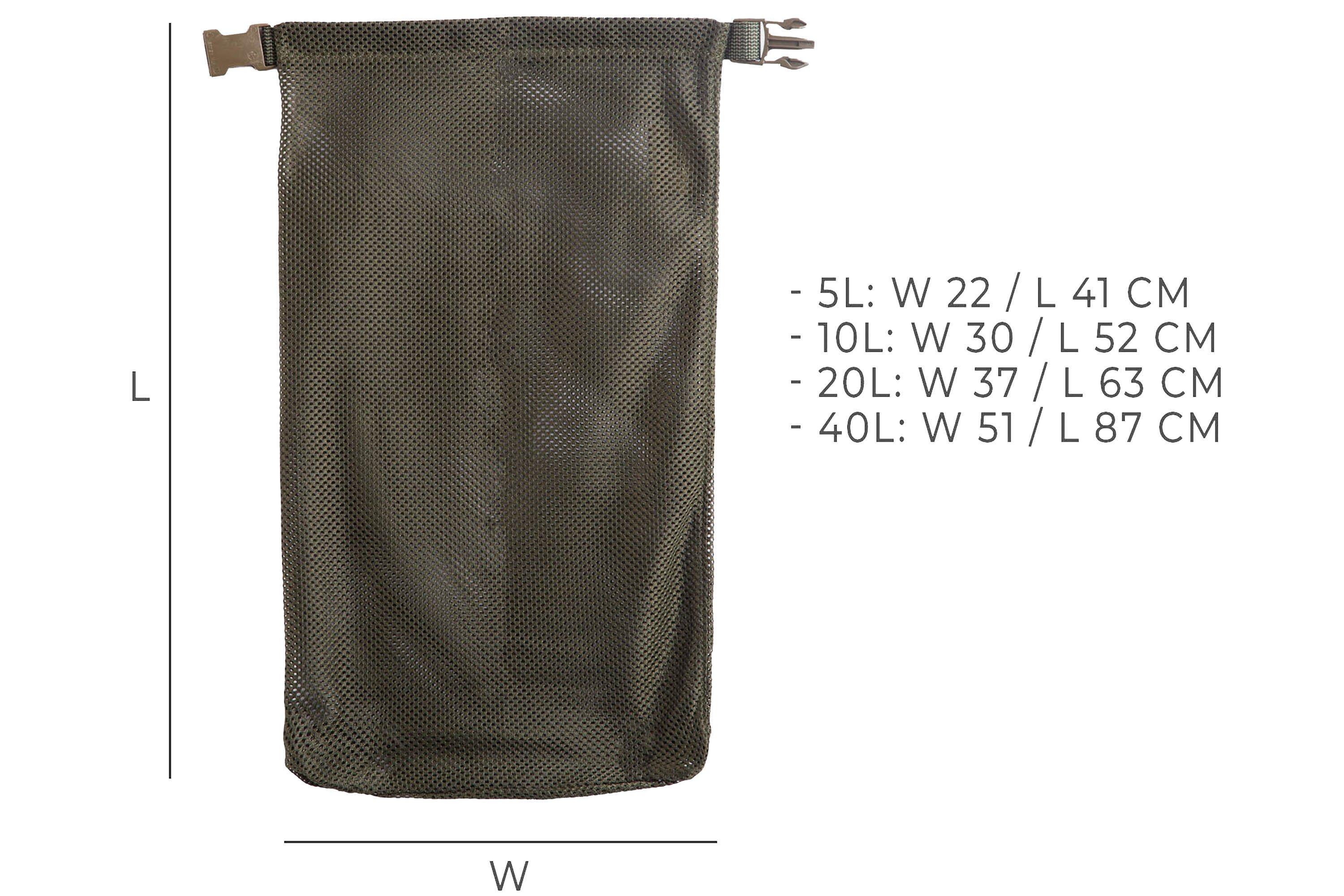 Savotta Rolltop Mesh stuff sack 10 L green | Advantageously shopping at ...