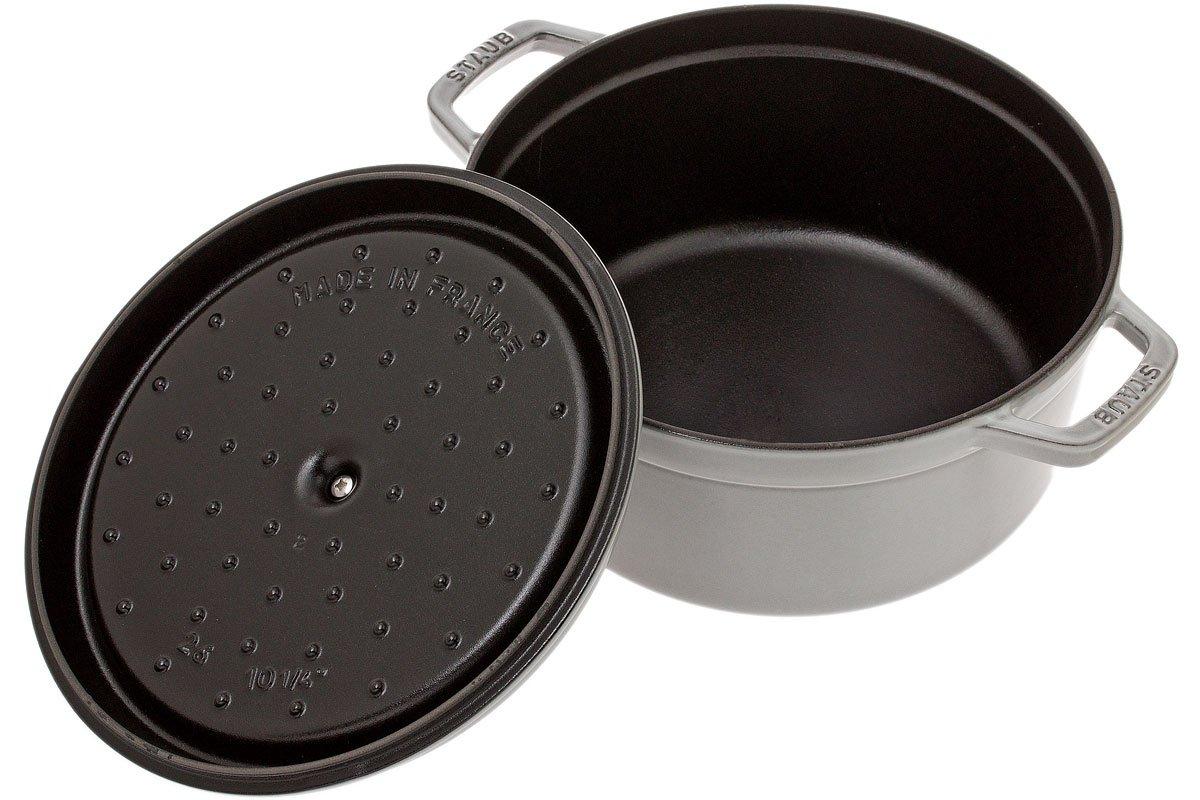 Staub roasting pan - cocotte 26cm, 5,2L, grey with steam tray ...
