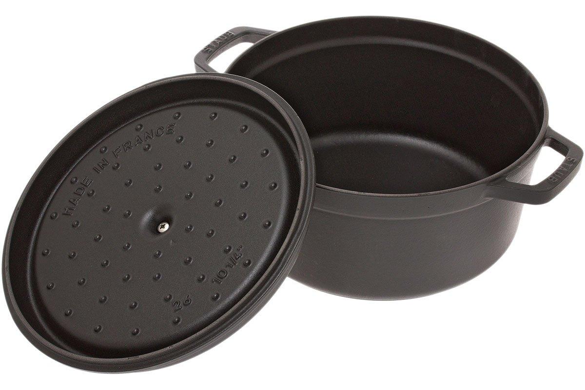 Staub roasting pan - cocotte 26cm, 5,2L, black with steam tray ...