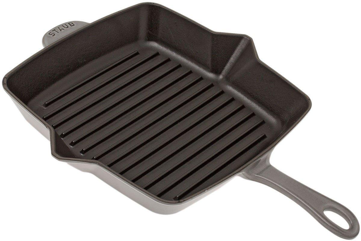 Staub grill pan/skillet 26 cm square, grey | Advantageously shopping at ...