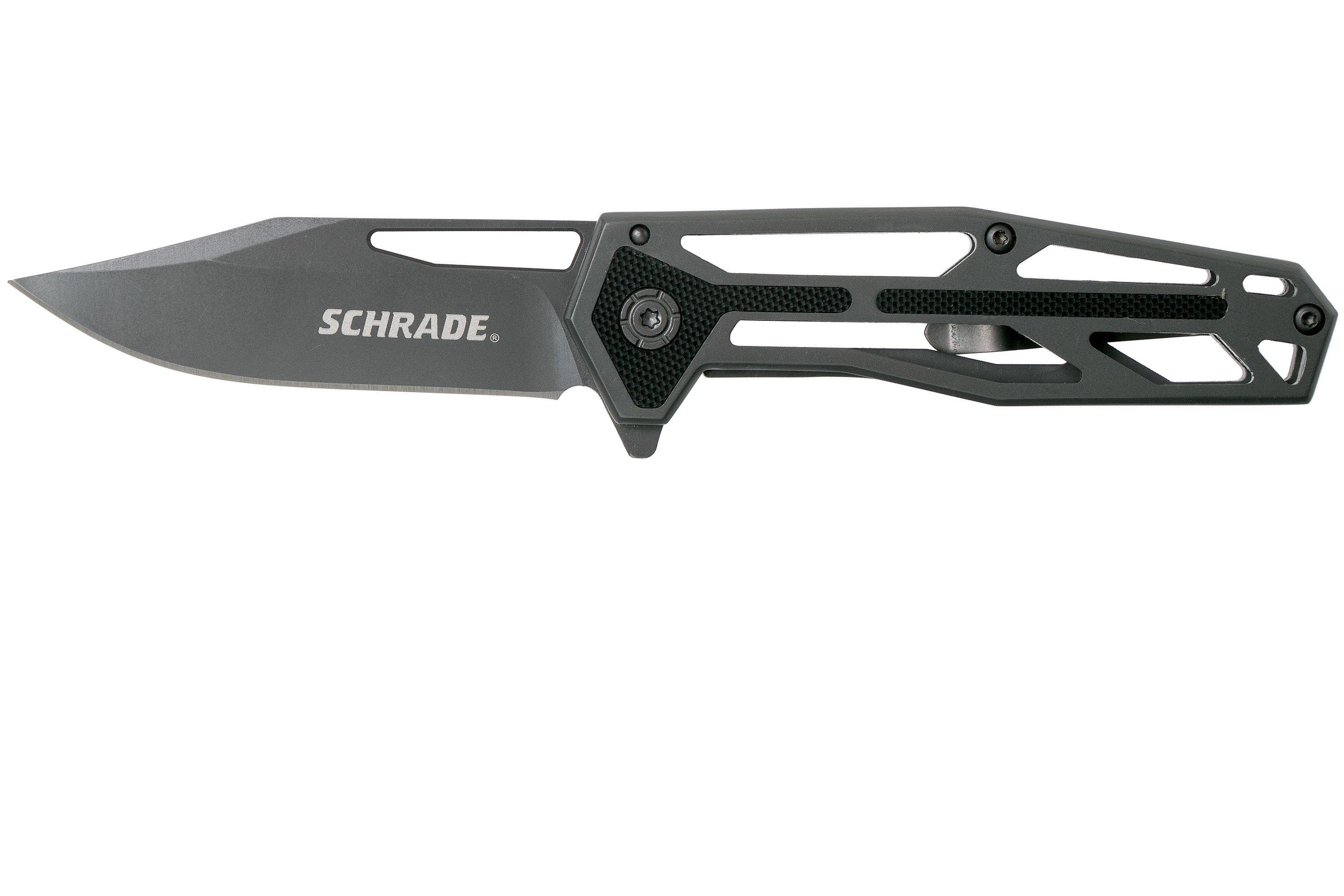 Schrade Cage Clip Point Blade SCH702, pocket knife | Advantageously ...