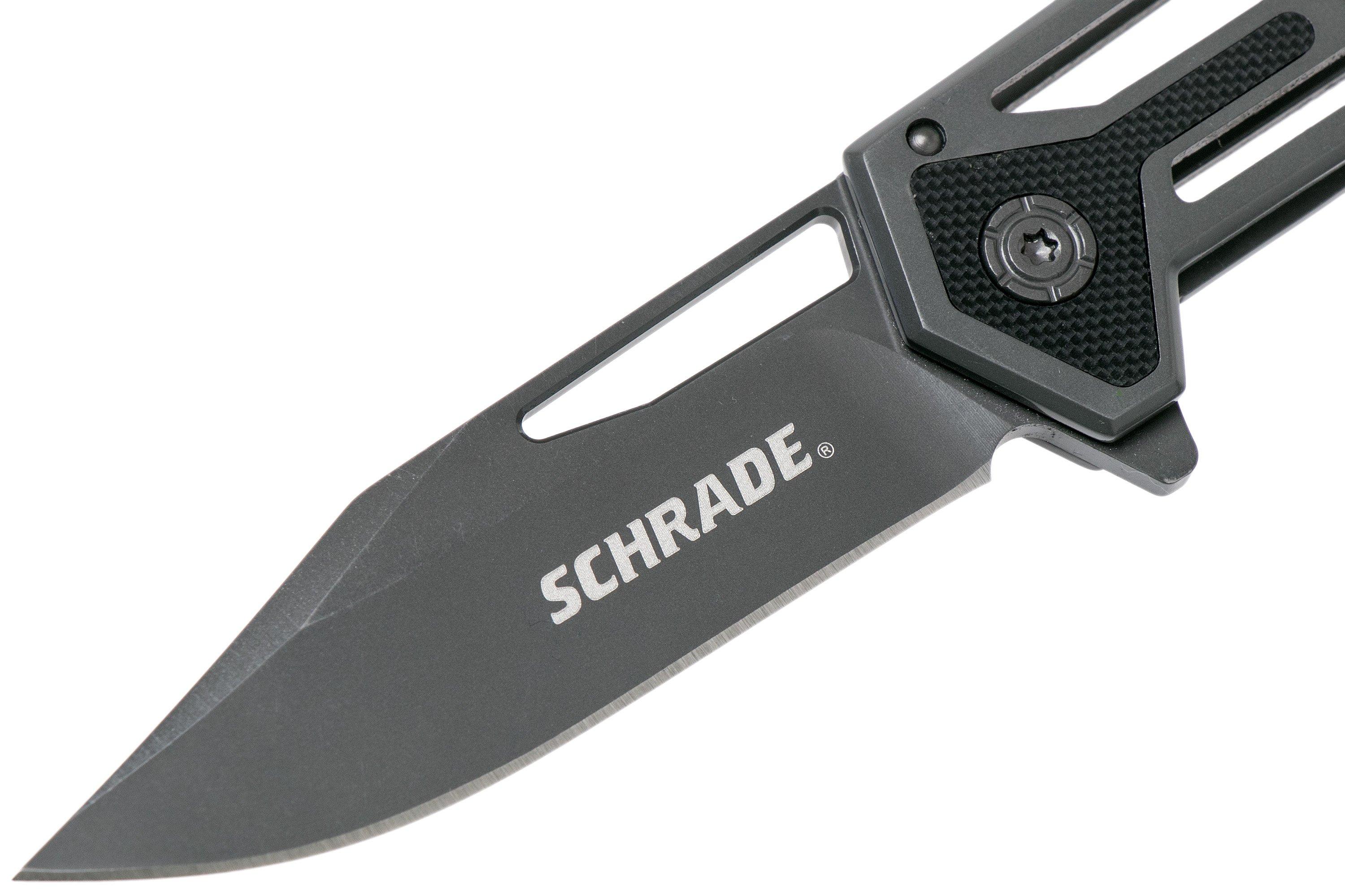 Schrade Cage Clip Point Blade SCH702, pocket knife | Advantageously ...