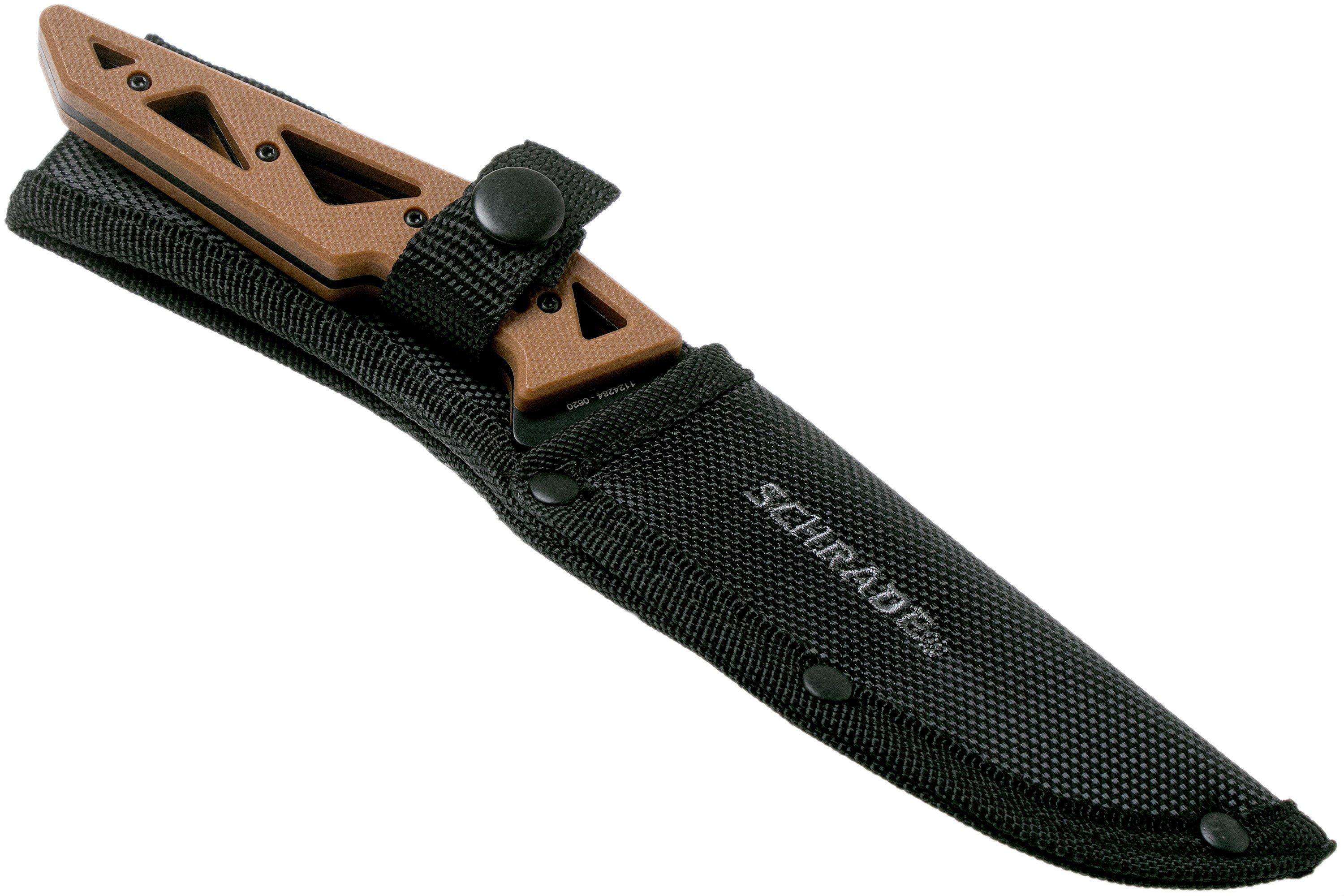 Schrade Frontier Fixed Knife 4.5" 1124284 Tan & Black FRN navaja ...