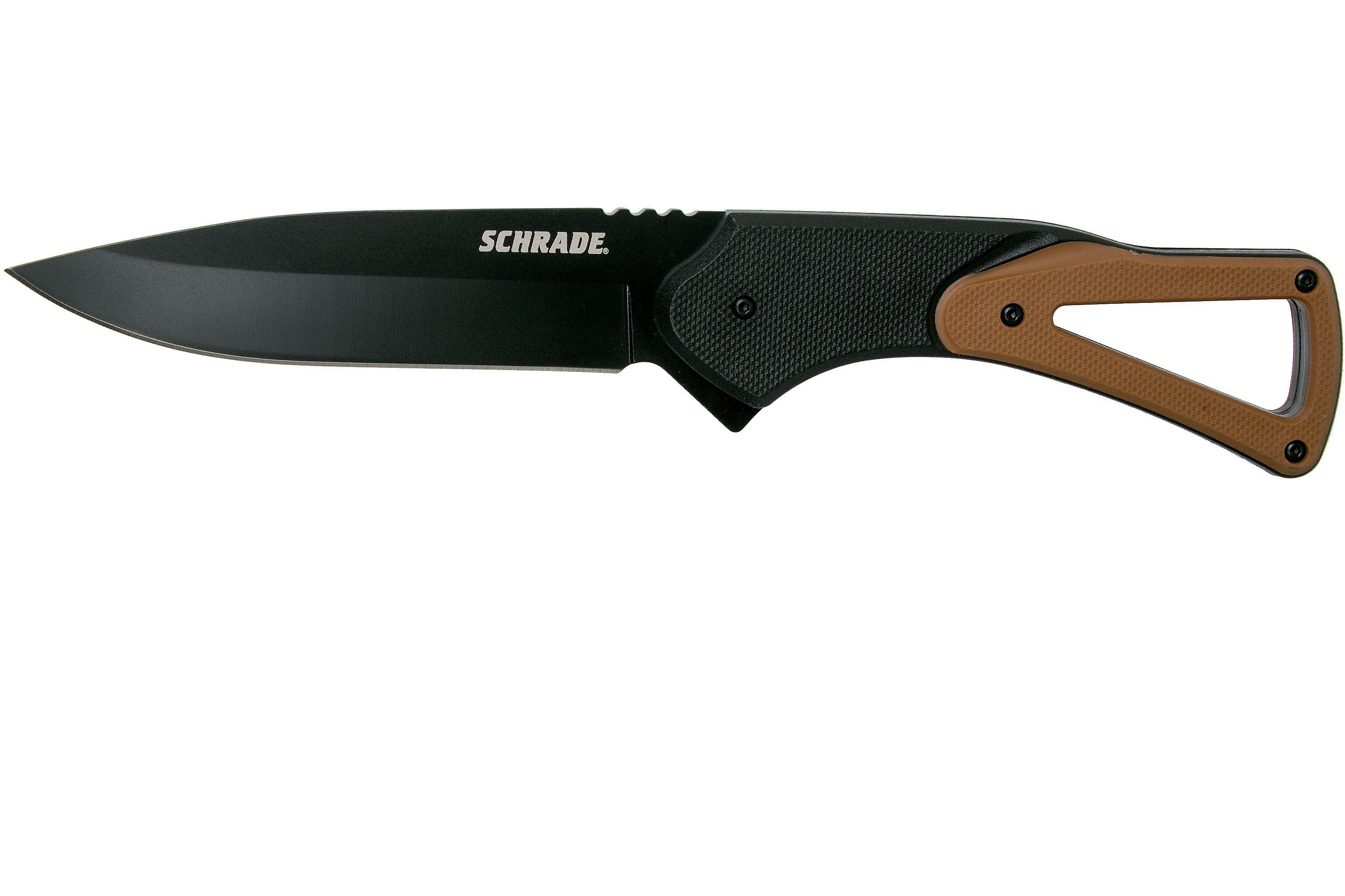 Schrade Fixed Knife 4" Drop Point 1124286 Tan & Black FRN navaja ...