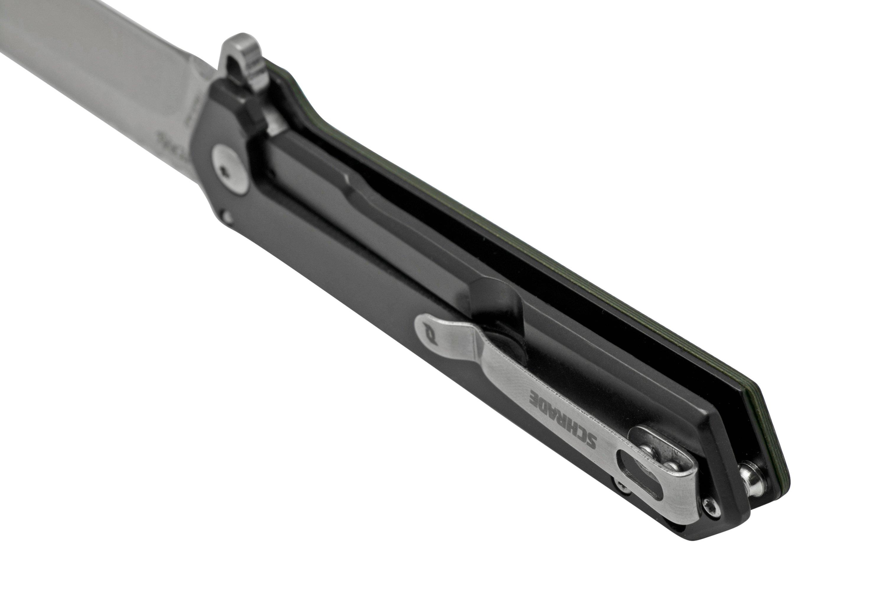 Schrade Lateral 1159291 black and green G10, pocket knife ...