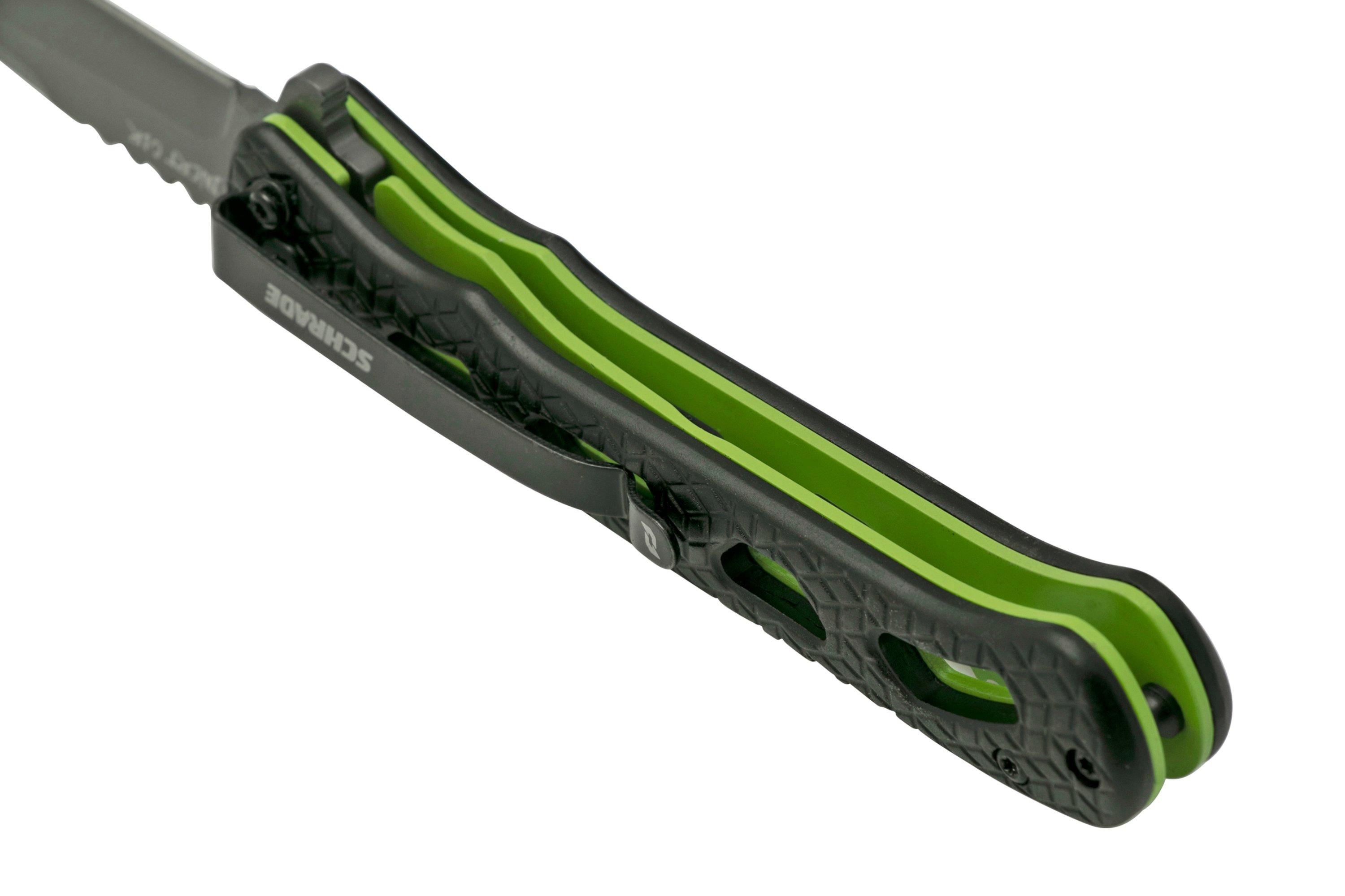 Schrade Inert CLR 1159303 black and green aluminium, pocket knife ...