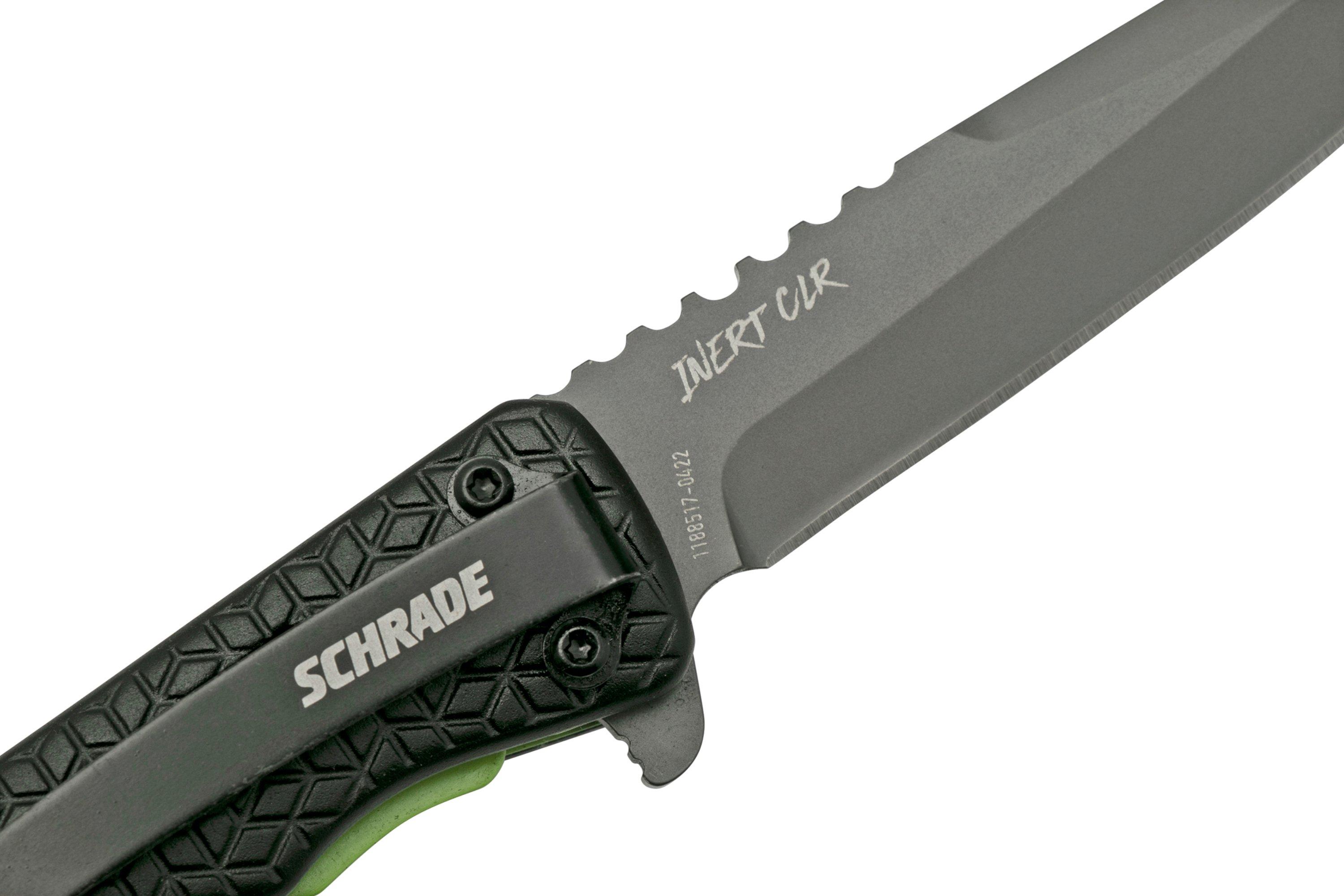 Schrade Inert CLR 1159303 allimunio nero e verde, coltello da tasca ...