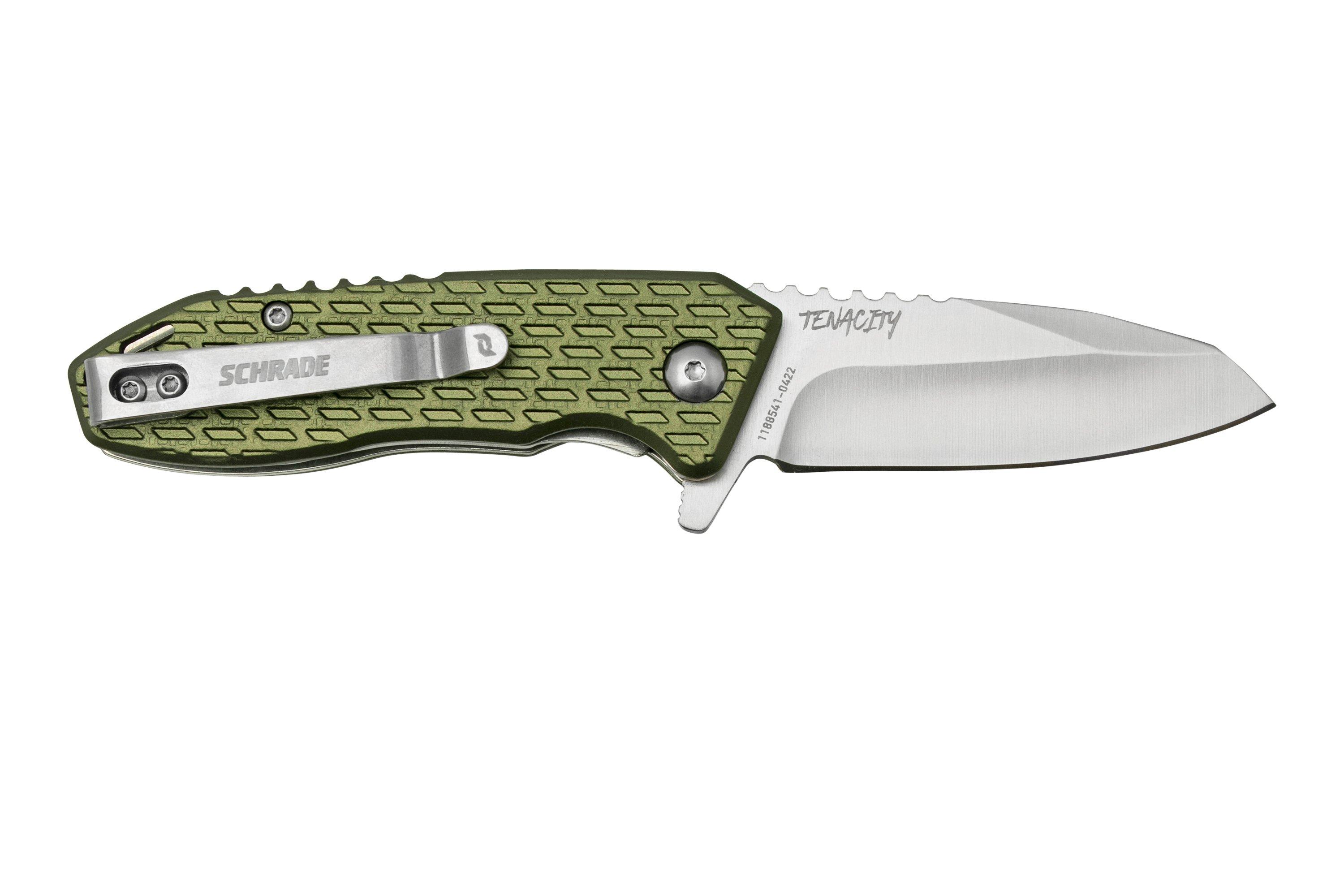 Schrade Tenacity 1159317, green aluminium, pocket knife ...