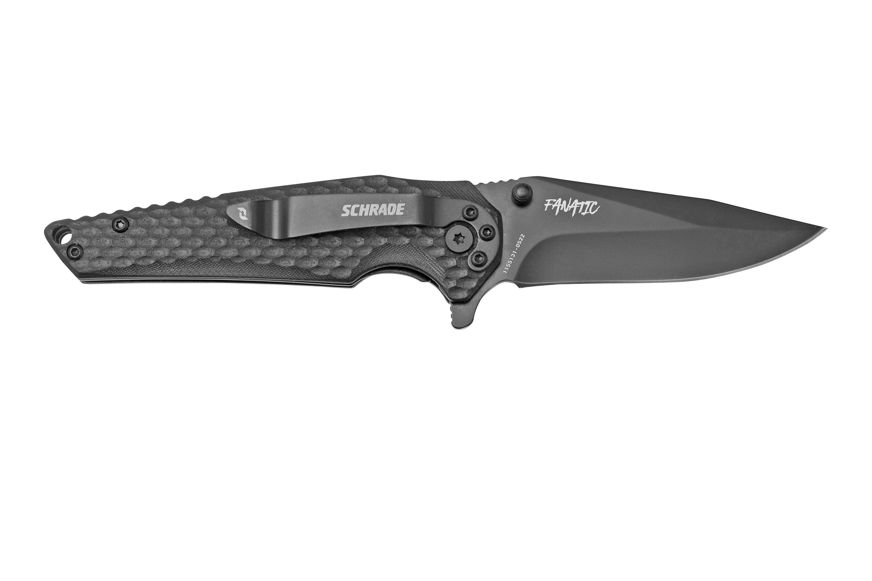 Schrade Fanatic 1182621, black G10, pocket knife | Advantageously ...