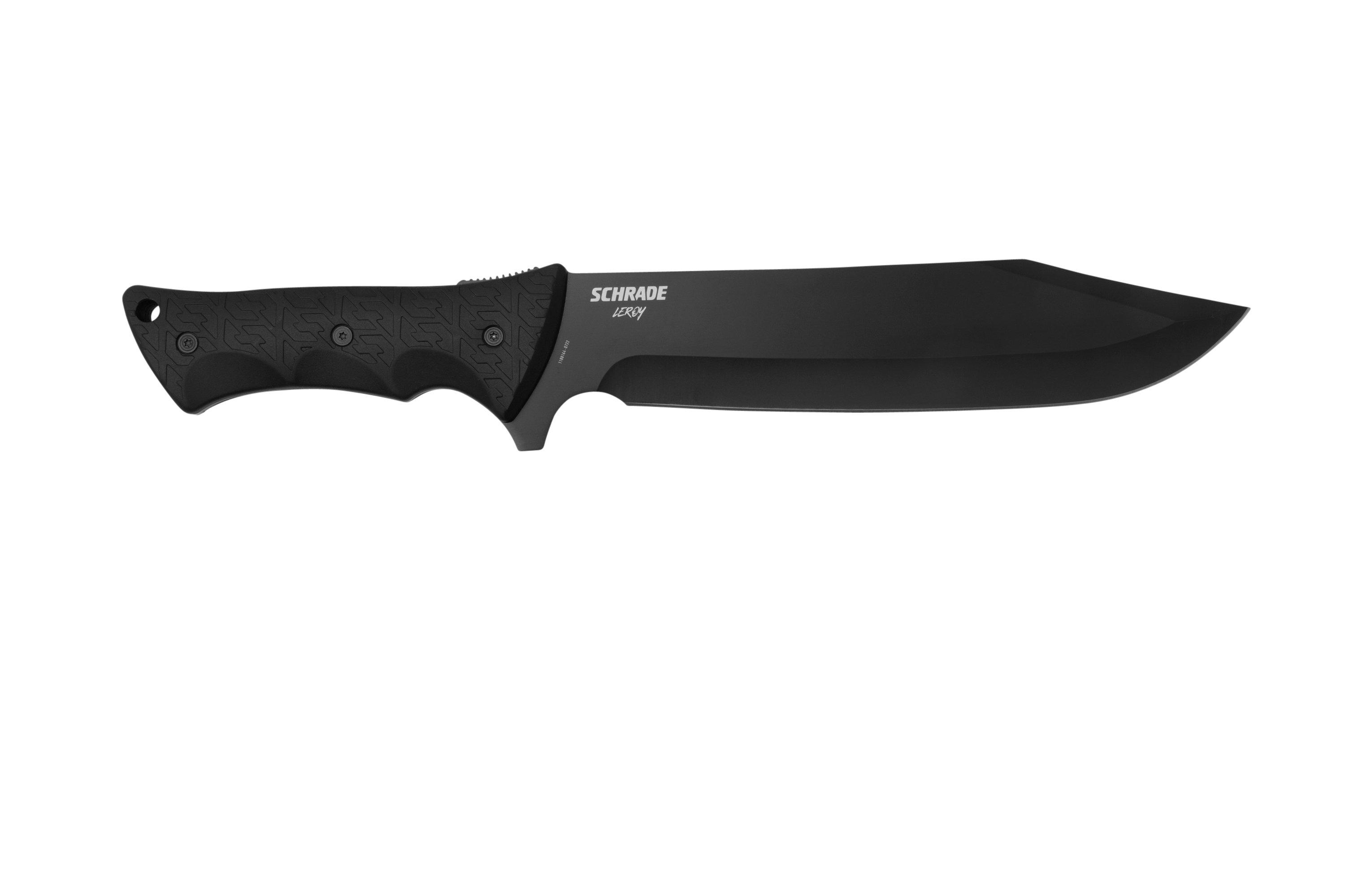 Schrade Leroy Fixed Blade 650942, black survival knife | Advantageously ...