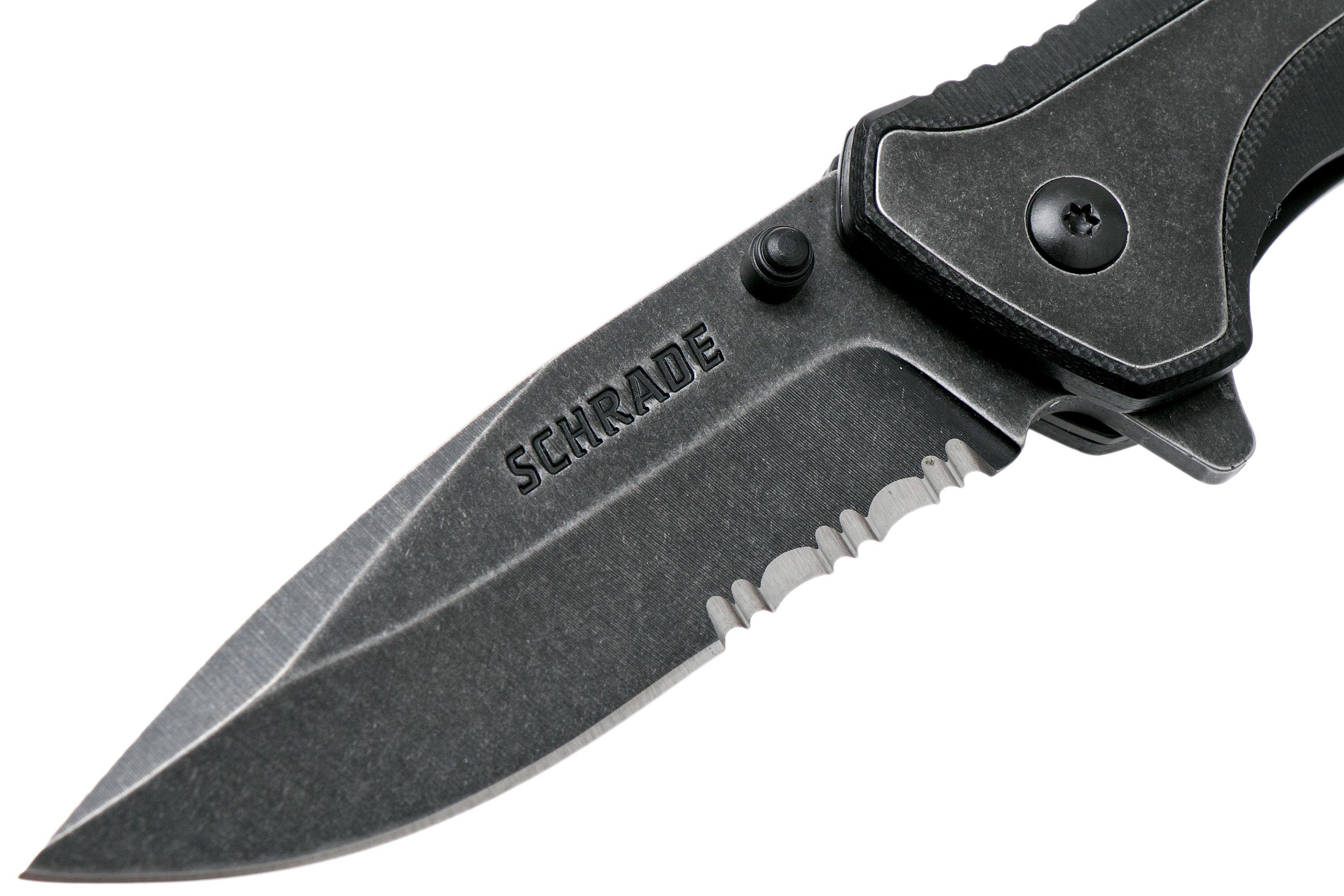 Schrade Liner Lock Knife Serrated SCH501S 9Cr18MoV, pocket knife ...