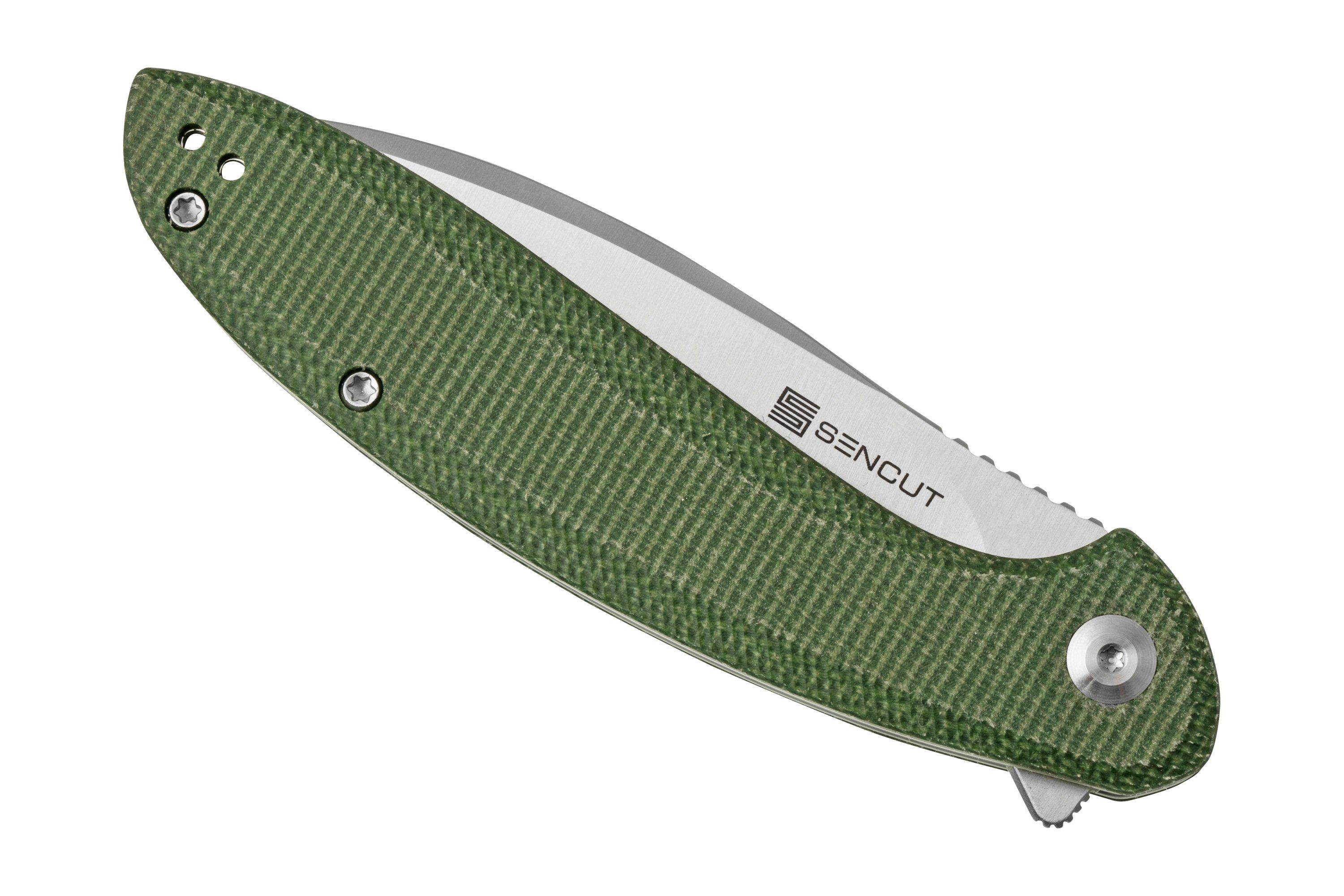 SENCUT San Angelo S21003-3 Green micarta, pocket knife | Advantageously ...