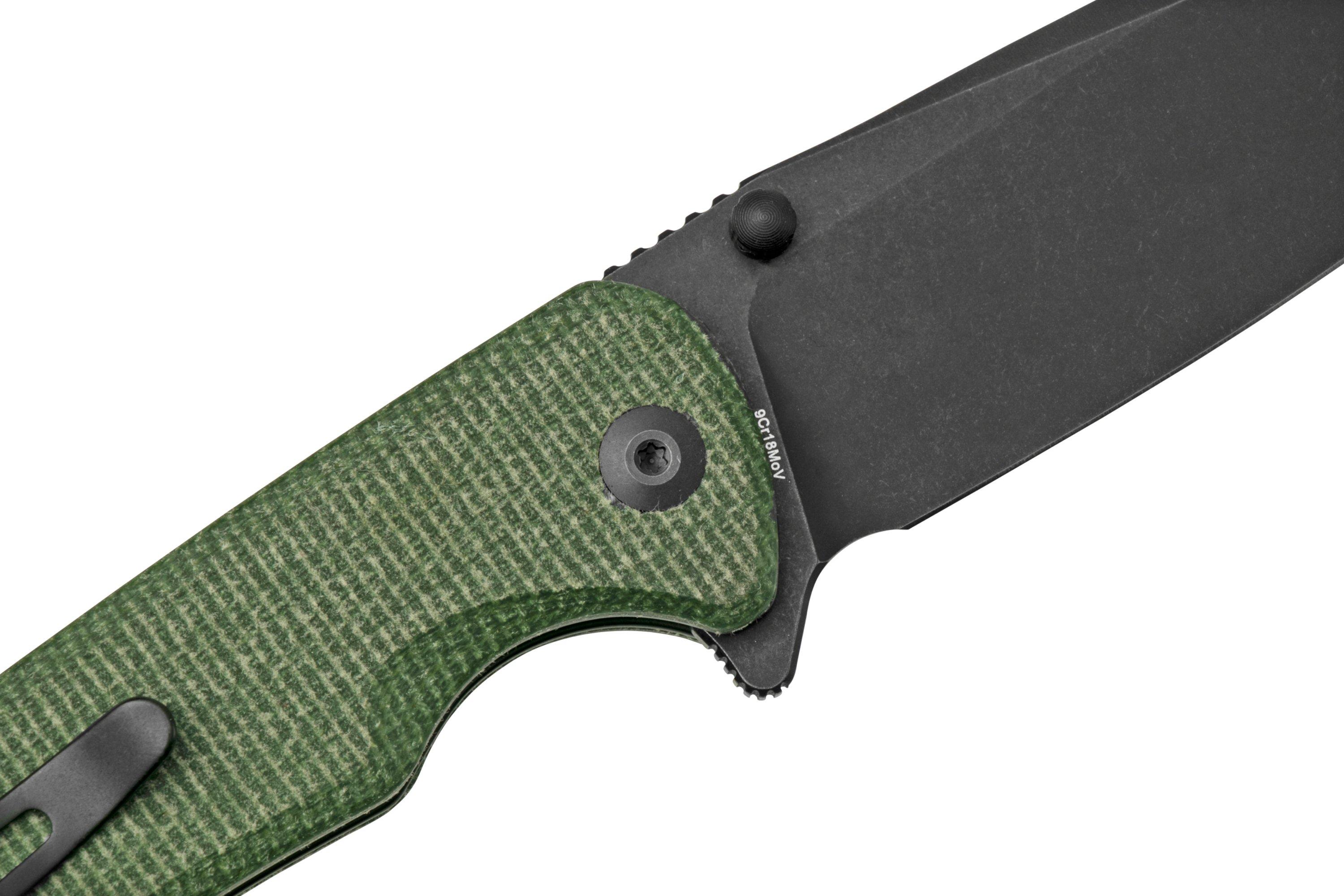 SENCUT Sachse S21007-2 Green Micarta pocket knife | Advantageously ...