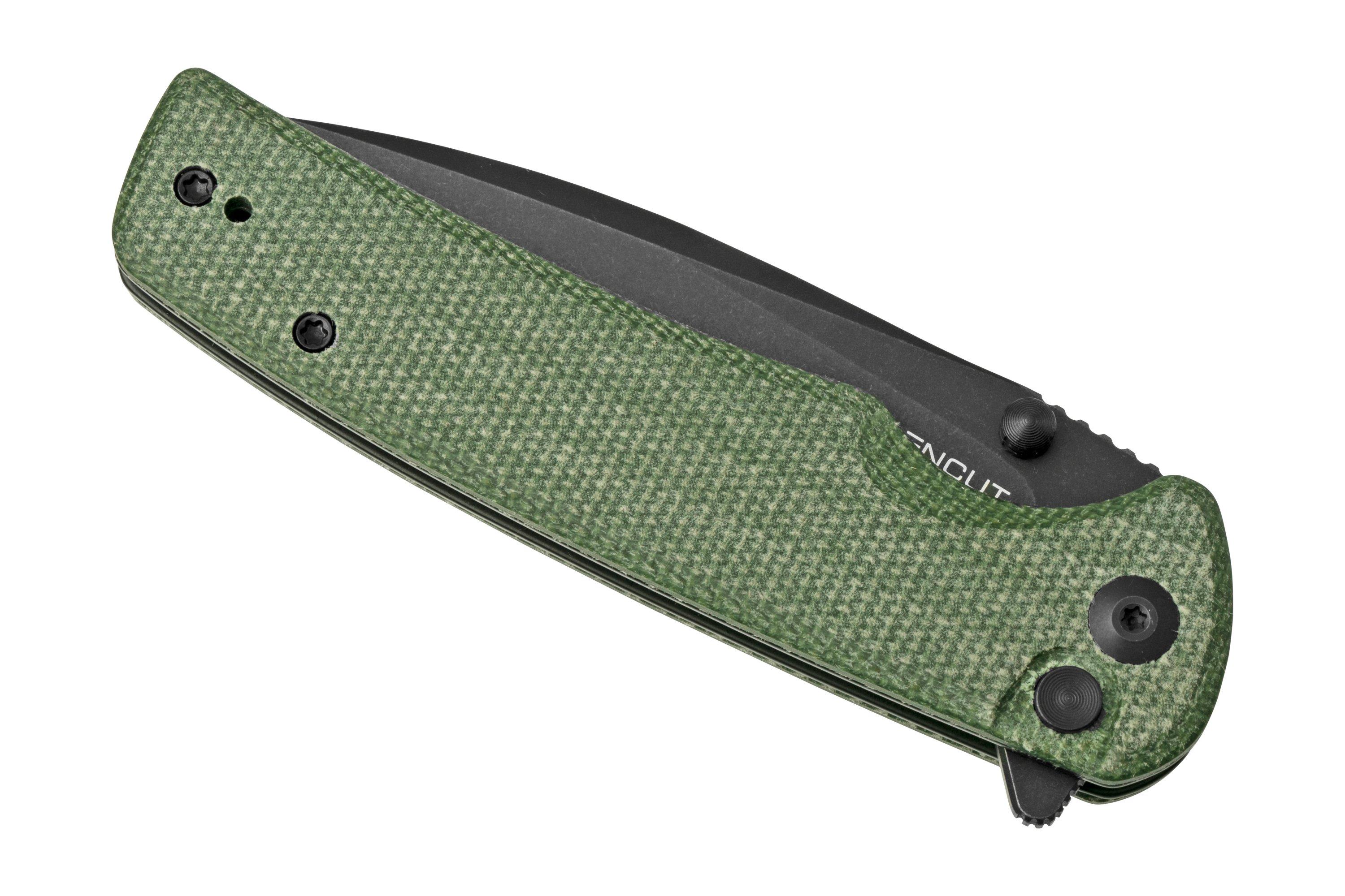 SENCUT Sachse S21007-2 Green Micarta pocket knife | Advantageously ...