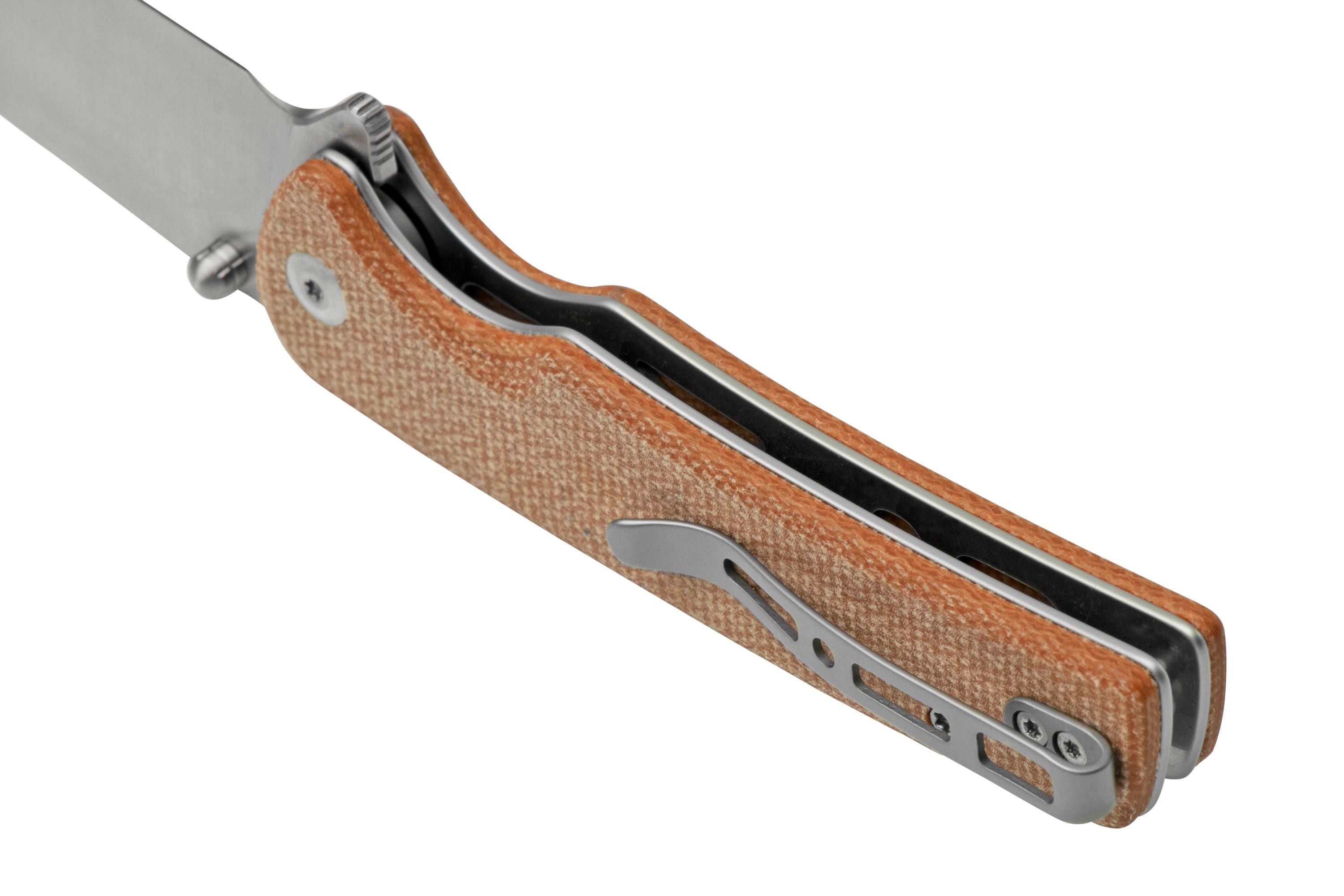 SENCUT Sachse S21007-3 Brown Micarta pocket knife | Advantageously ...