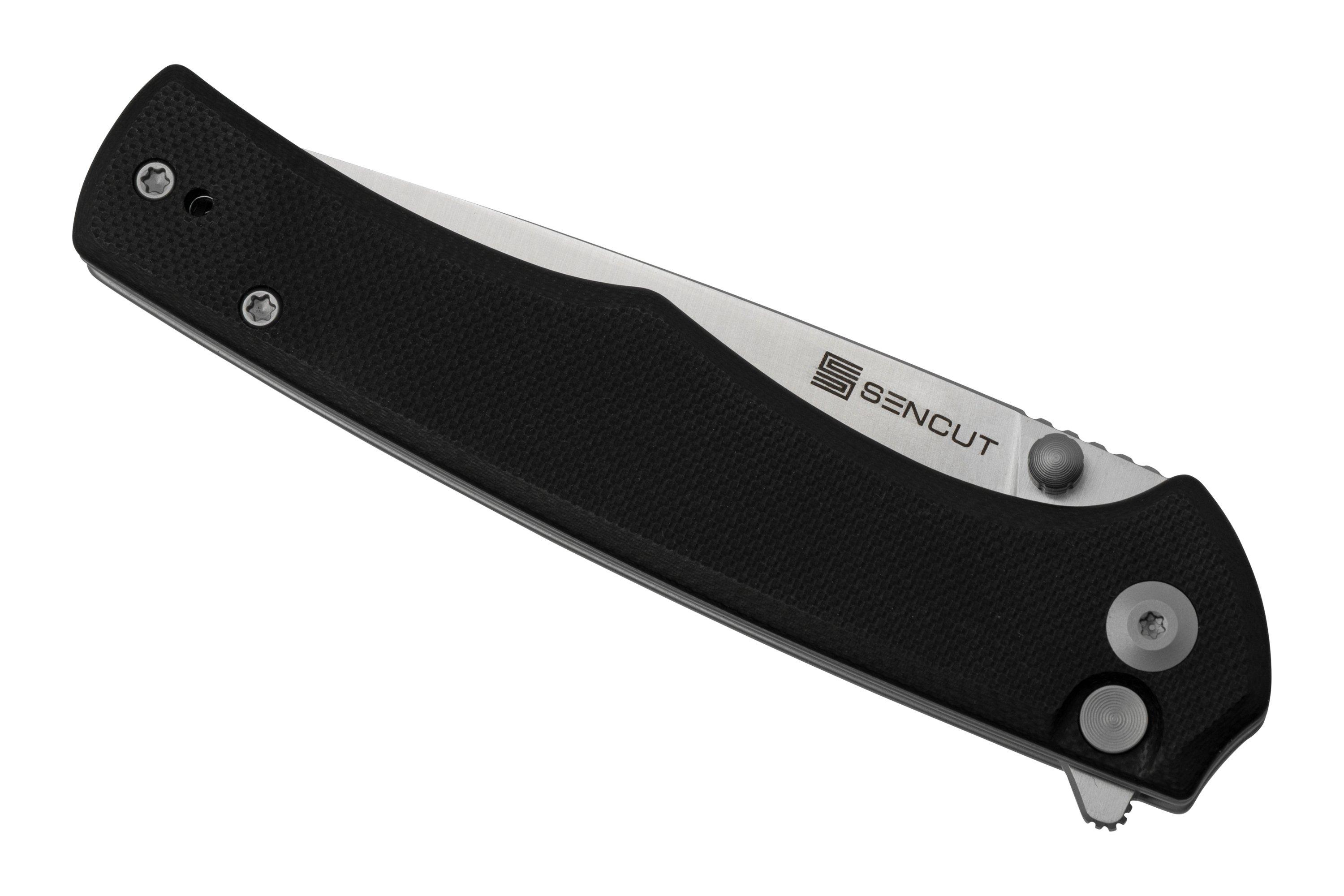 SENCUT Crowley S21012-4 Satin, Black G10, pocket knife | Advantageously ...