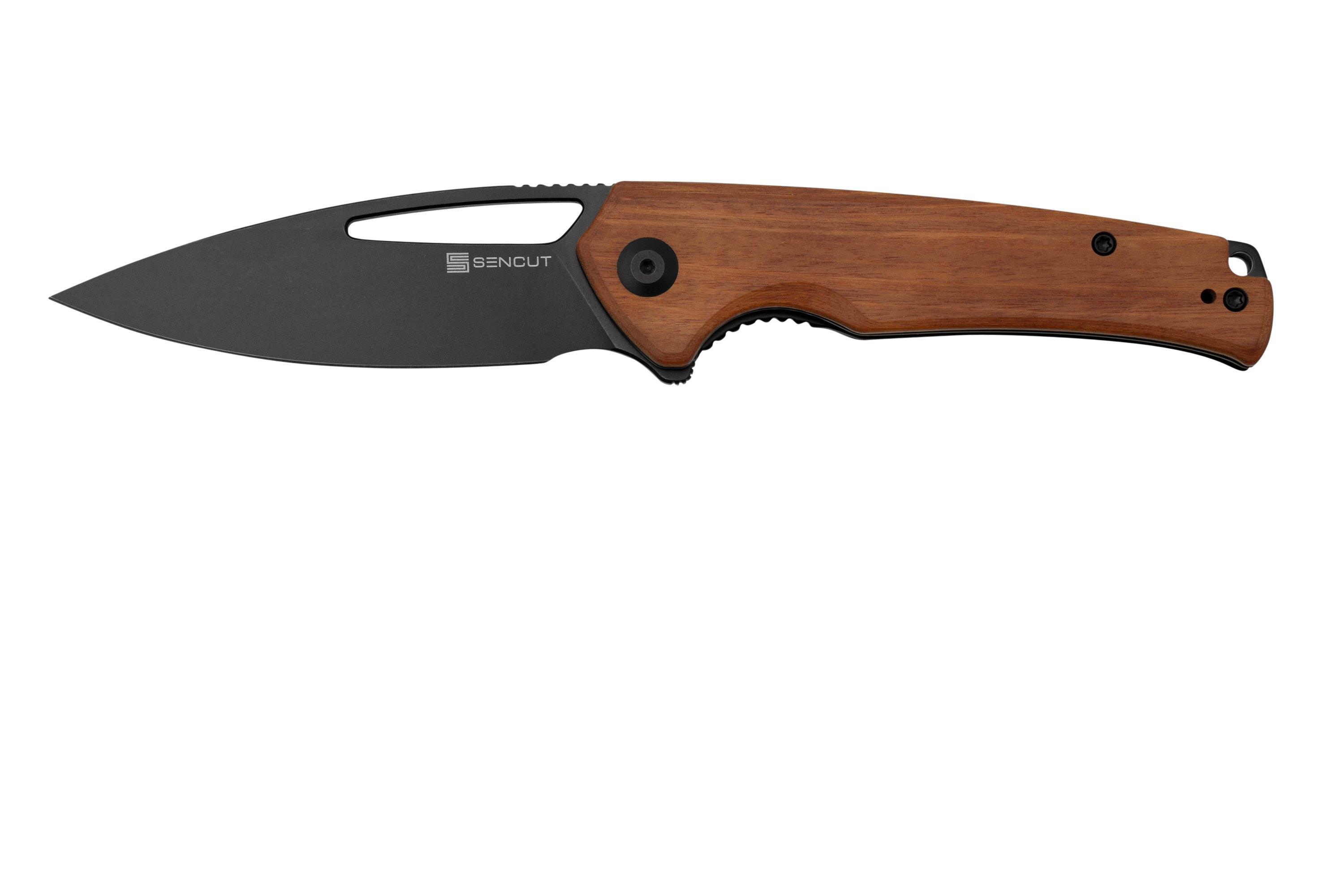 SENCUT Mims S21013-4 Guibourtia Wood Black Stonewashed, pocket knife ...