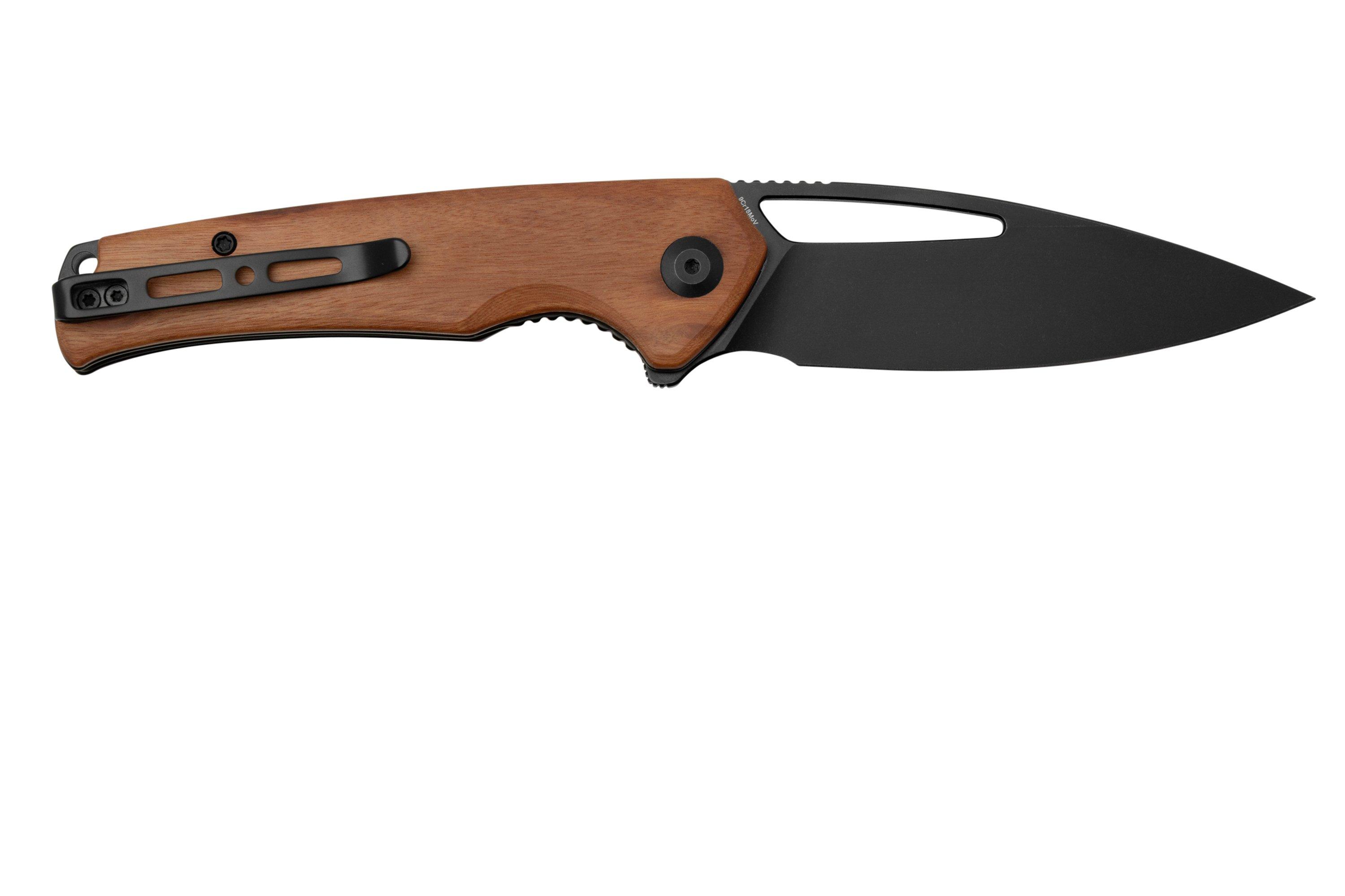 SENCUT Mims S21013-4 Guibourtia Wood Black Stonewashed, pocket knife ...