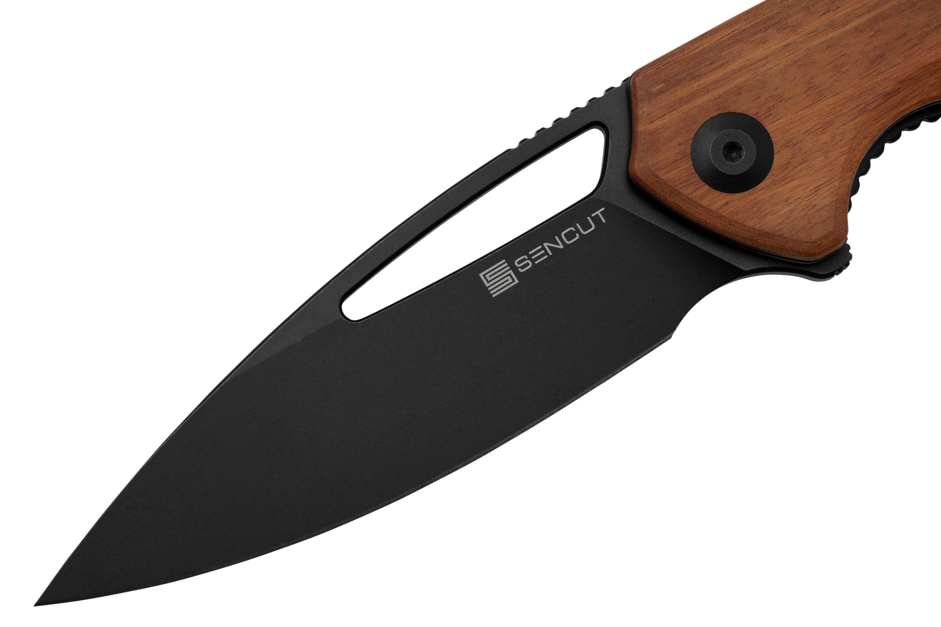 SENCUT Mims S21013-4 Guibourtia Wood Black Stonewashed, pocket knife ...