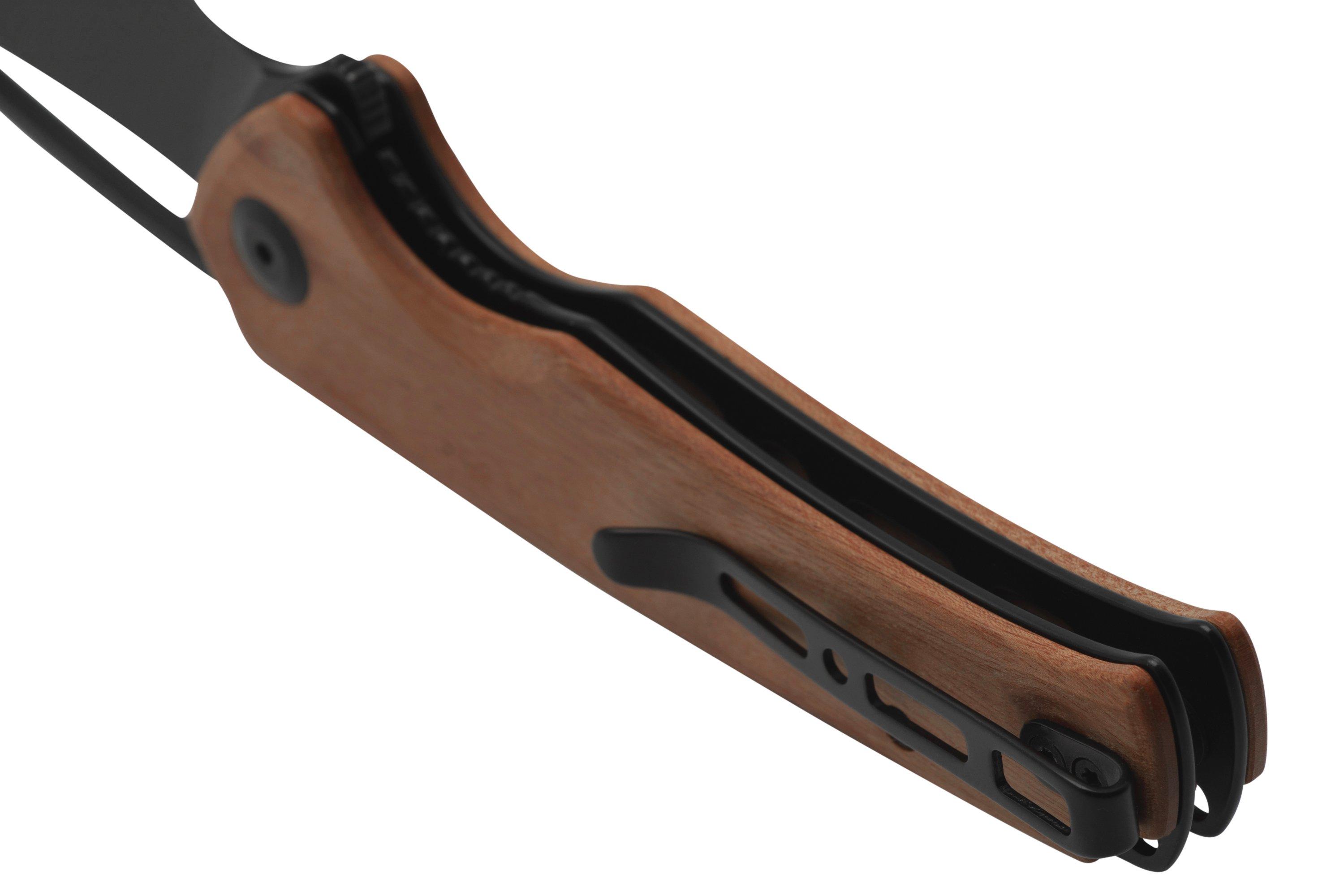 SENCUT Mims S21013-4 Guibourtia Wood Black Stonewashed, pocket knife ...