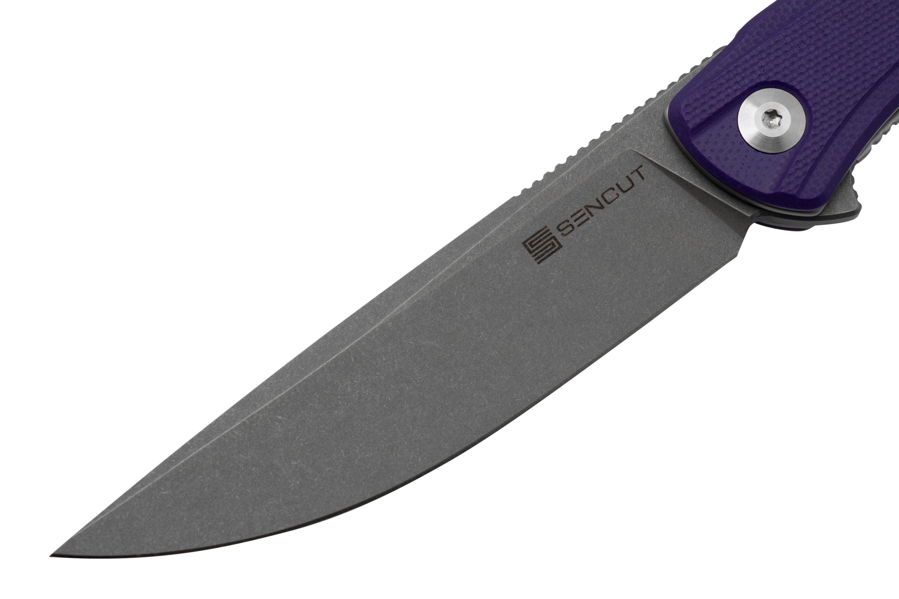 SENCUT Scitus S21042-2 Purple G10 Stonewashed D2, pocket knife ...