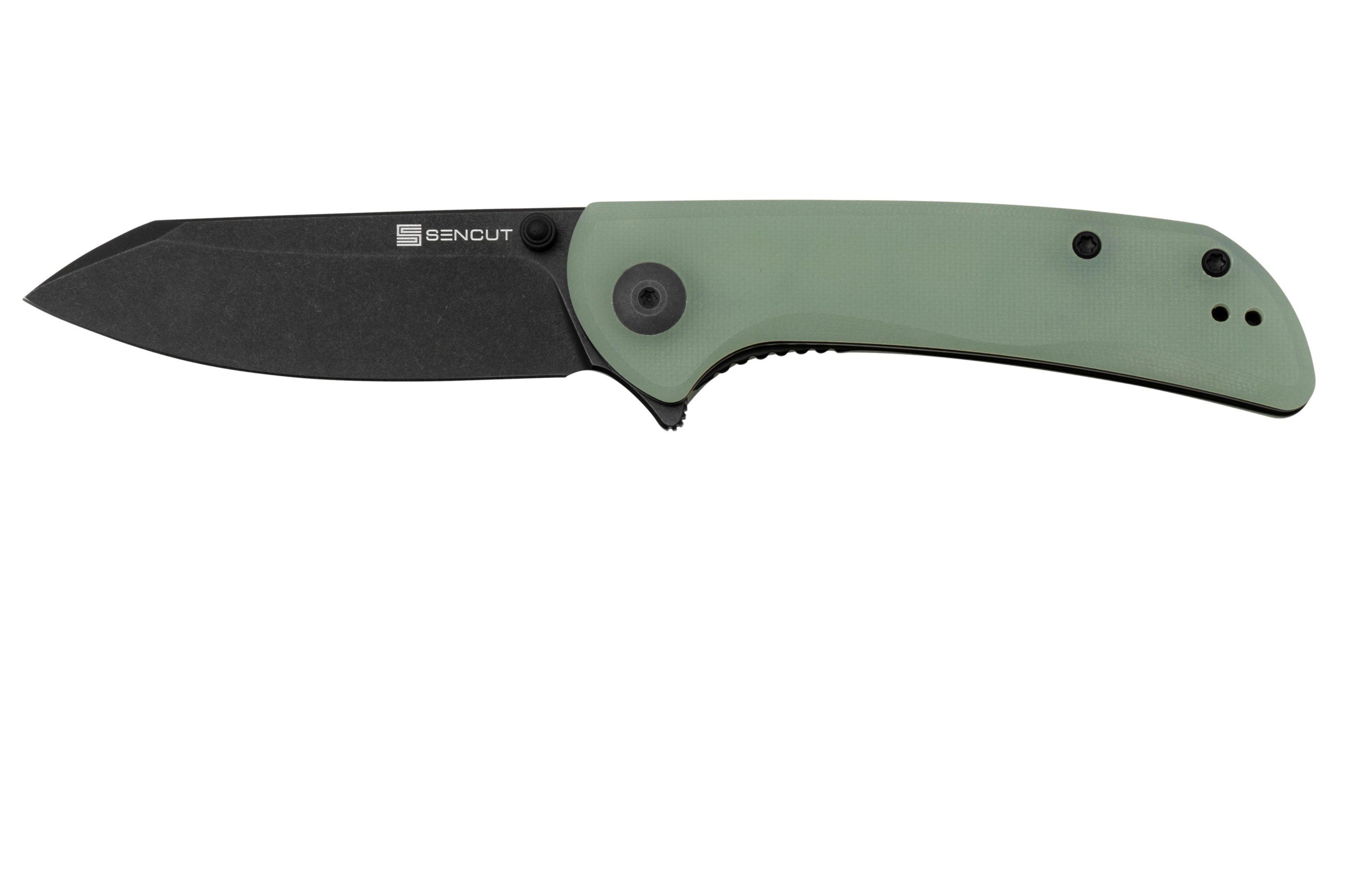 SENCUT Fritch S22014-2 Natural Jade G10 Black Stonewashed, pocket knife ...