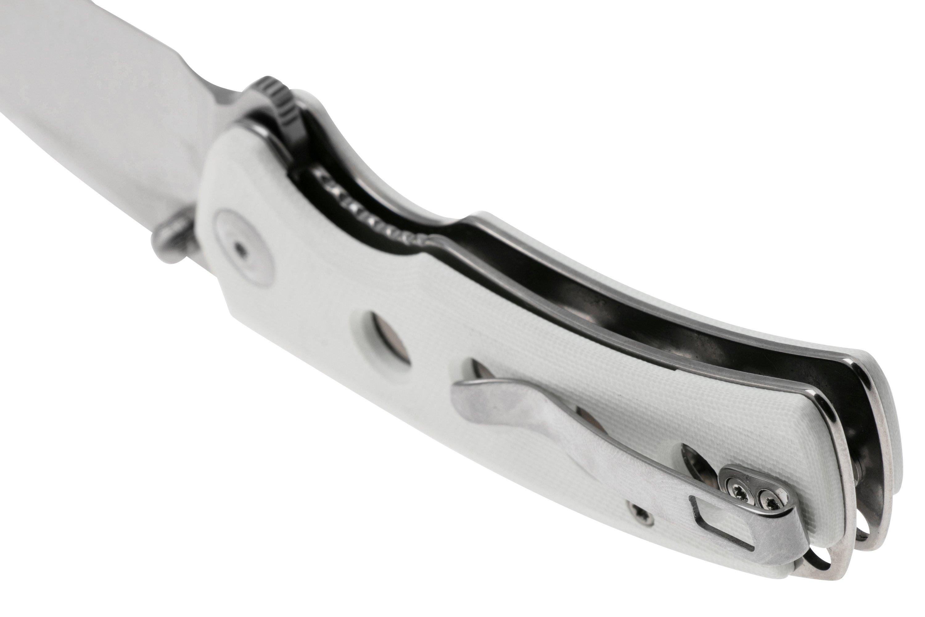 Sencut Excalis S23068-2 Satin 9Cr18MoV, White G10 pocket knife ...