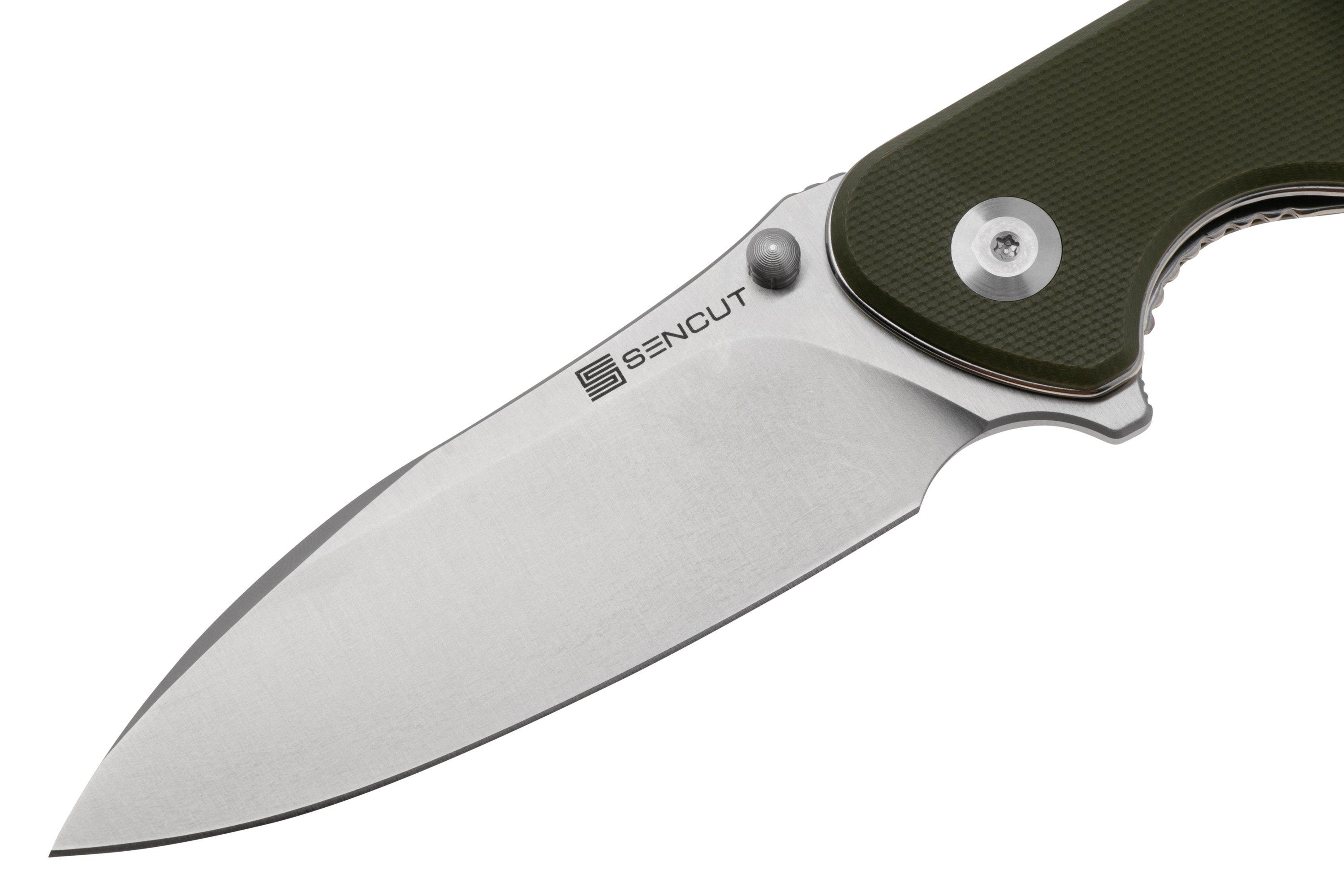 Sencut Borzam S23077-1 Satin 9Cr18MoV, OD Green G10 pocket knife ...