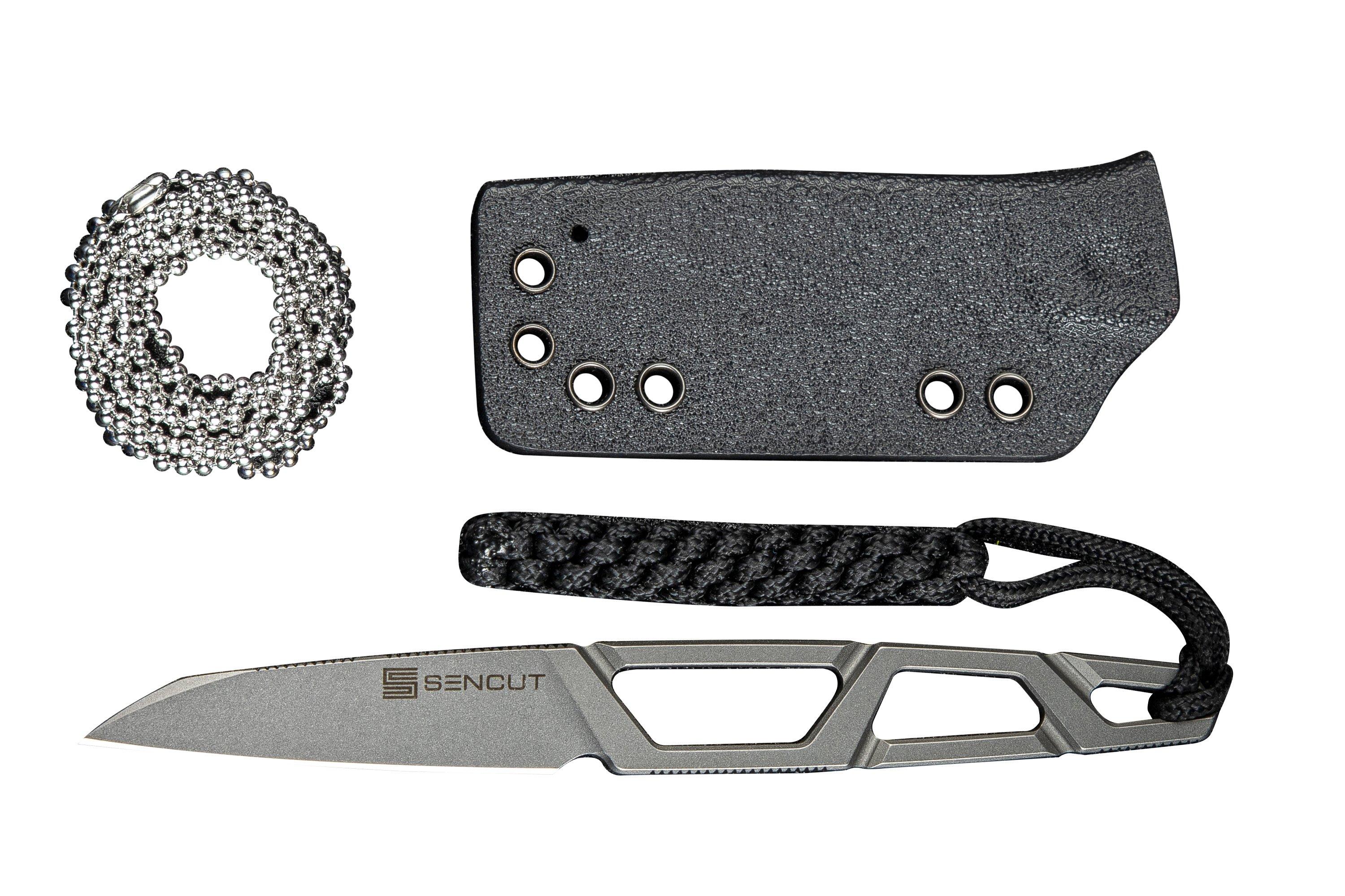 SENCUT TEXO S23095-2 Fixed Blade Neck Knife Skeletonized One-Piece ...