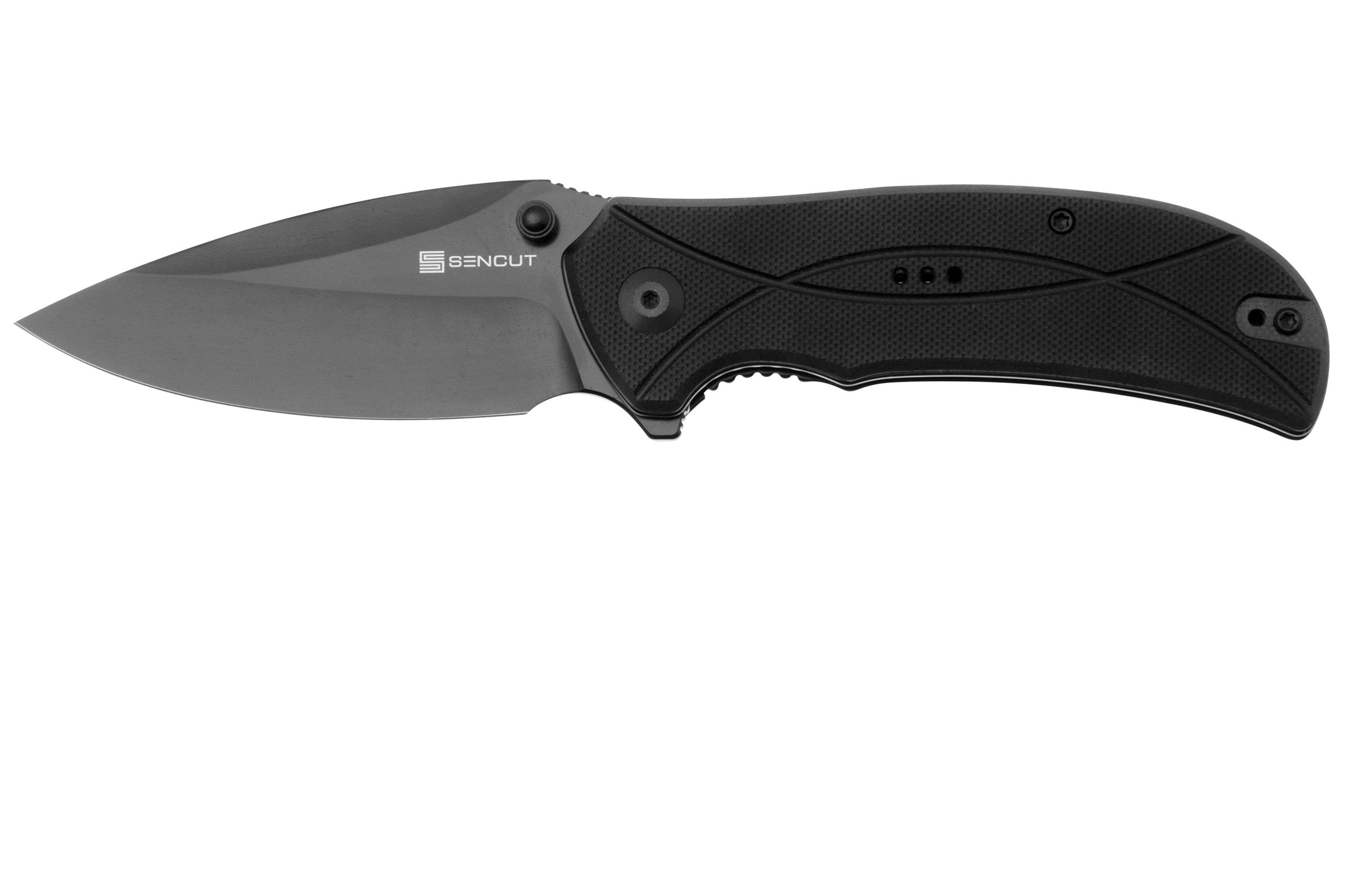 Sencut Hyrax S23097-1 Black 9Cr18MoV, Black Line G10 pocket knife ...