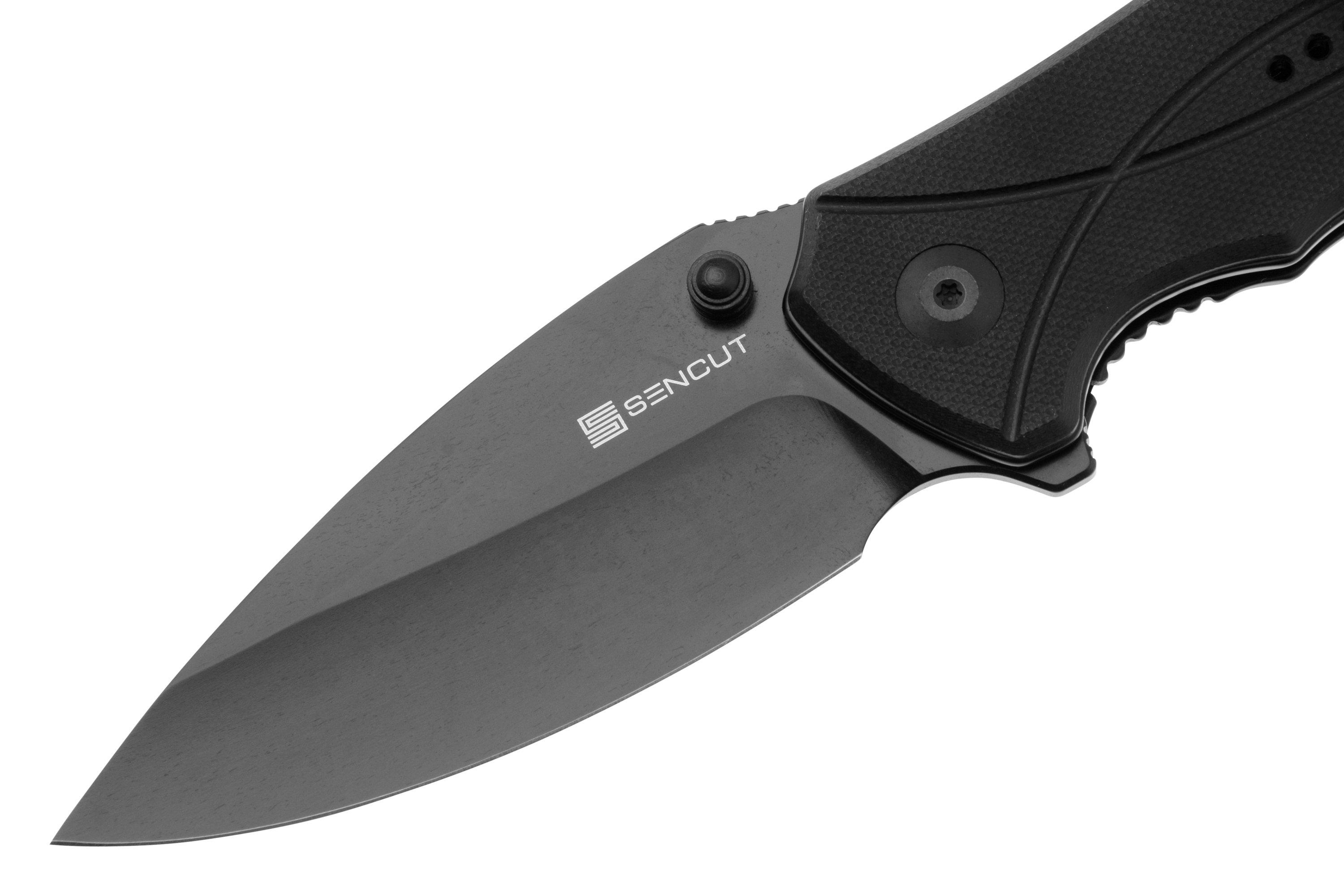 Sencut Hyrax S23097-1 Black 9Cr18MoV, Black Line G10 pocket knife ...