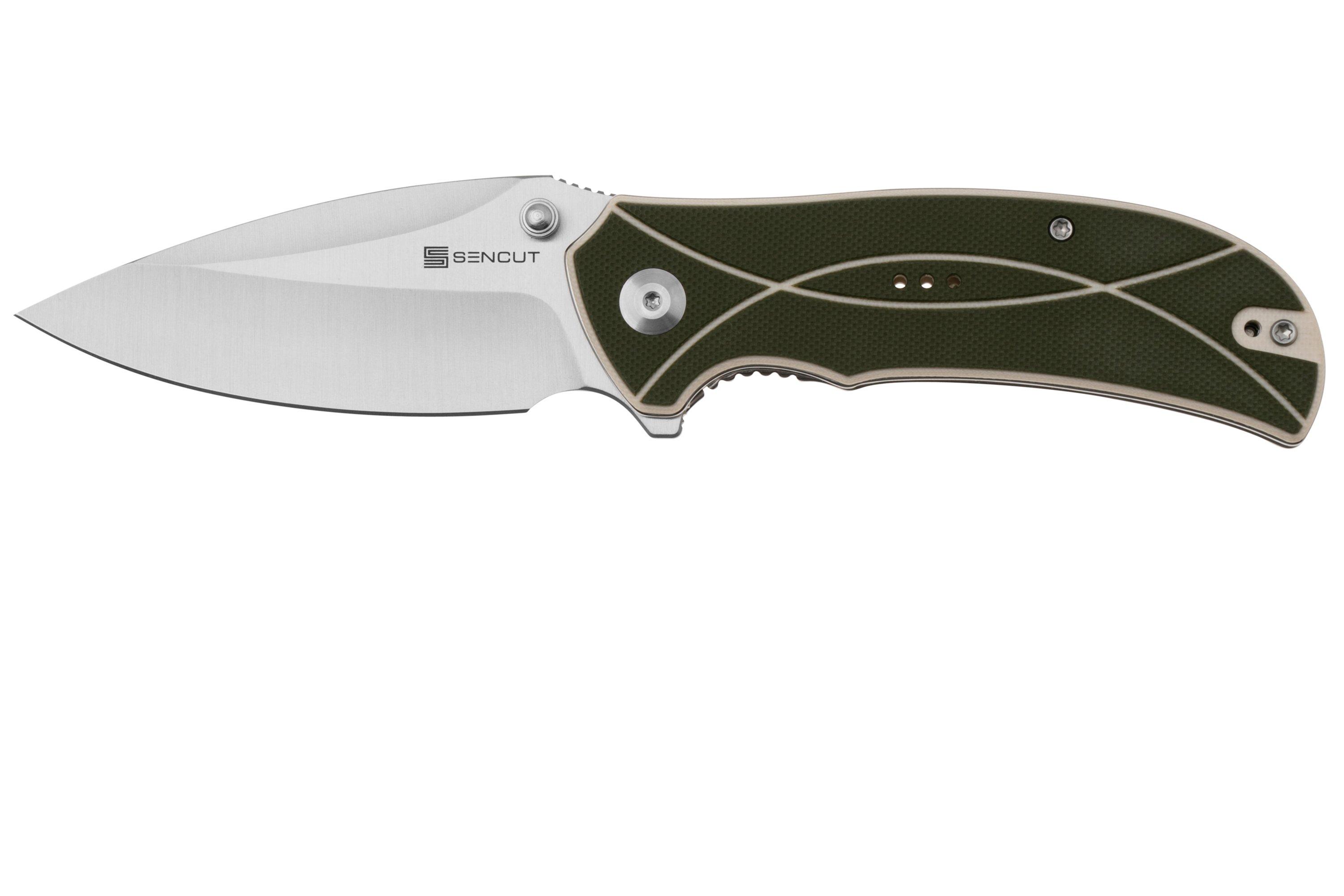 Sencut Hyrax S23097-2 Satin 9Cr18MoV, Green Ivory Line G10 ...