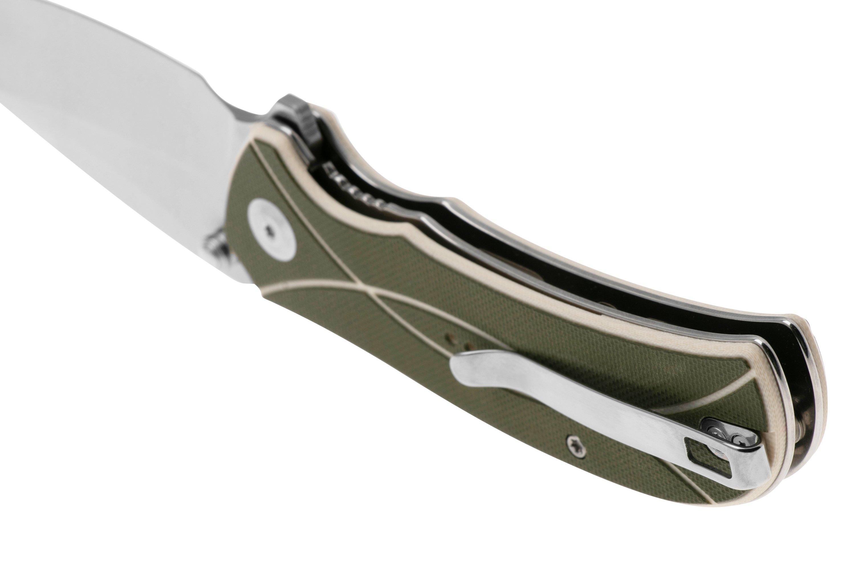 Sencut Hyrax S23097-2 Satin 9Cr18MoV, Green Ivory Line G10 pocket knife ...